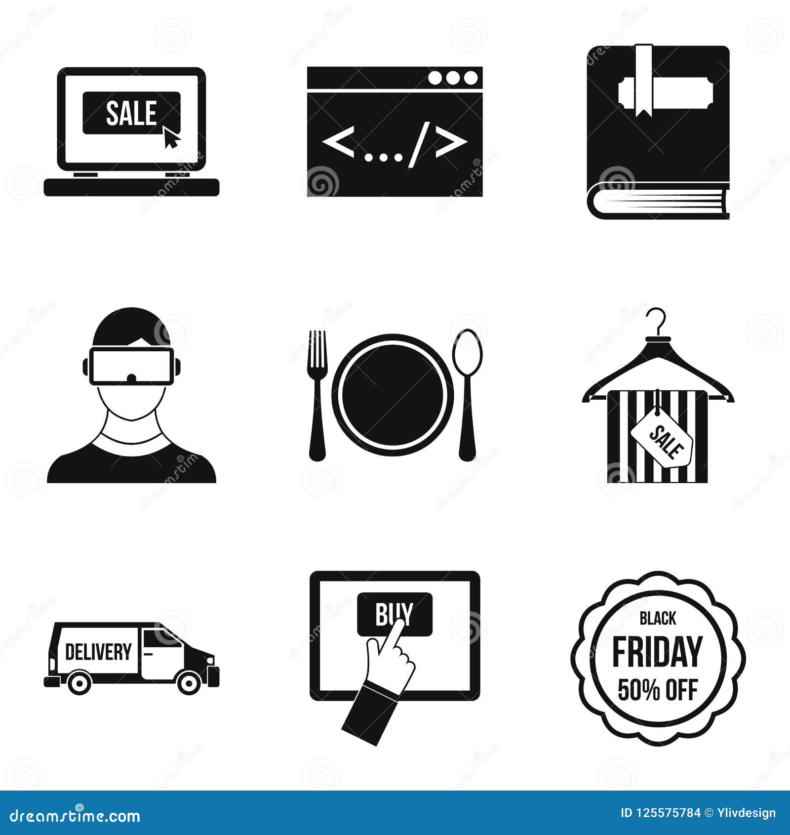 Helpful Resources Icons Set, Simple Style Stock Illustration ...