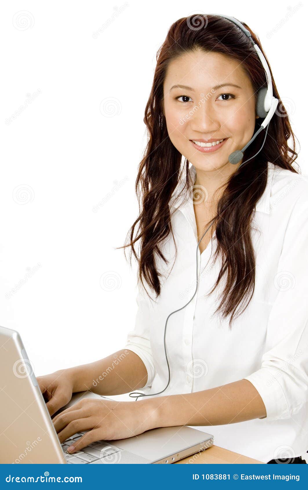 Helpful Smile stock image. Image of eyes, clerical, headphone - 1083881