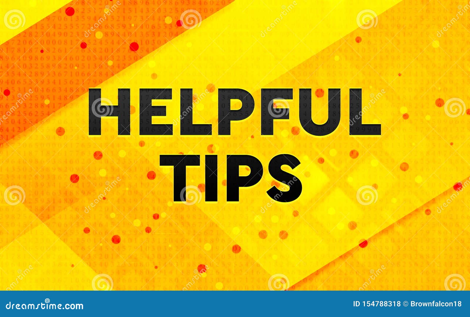 Helpful Tips Abstract Digital Banner Yellow Background Stock ...
