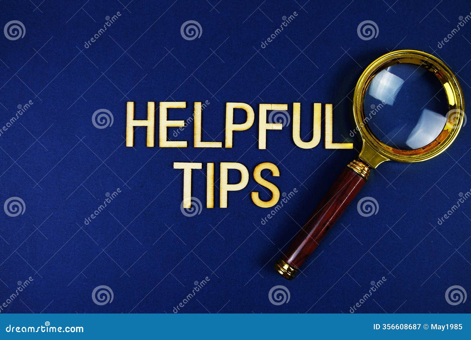 Helpful Tips Alphabet Letters with Magnifying Glass on Navy Blue ...