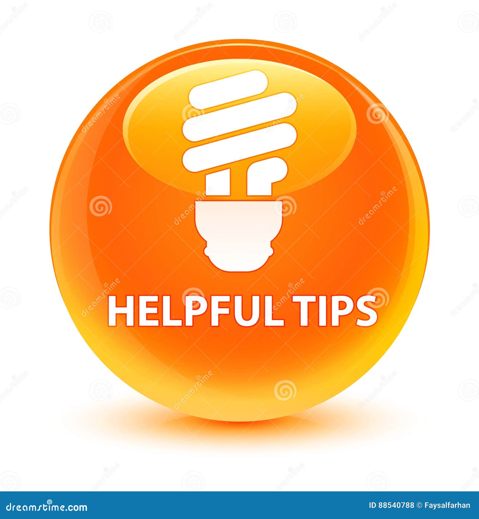 Helpful Tips (bulb Icon) Glassy Orange Round Button Stock Illustration ...