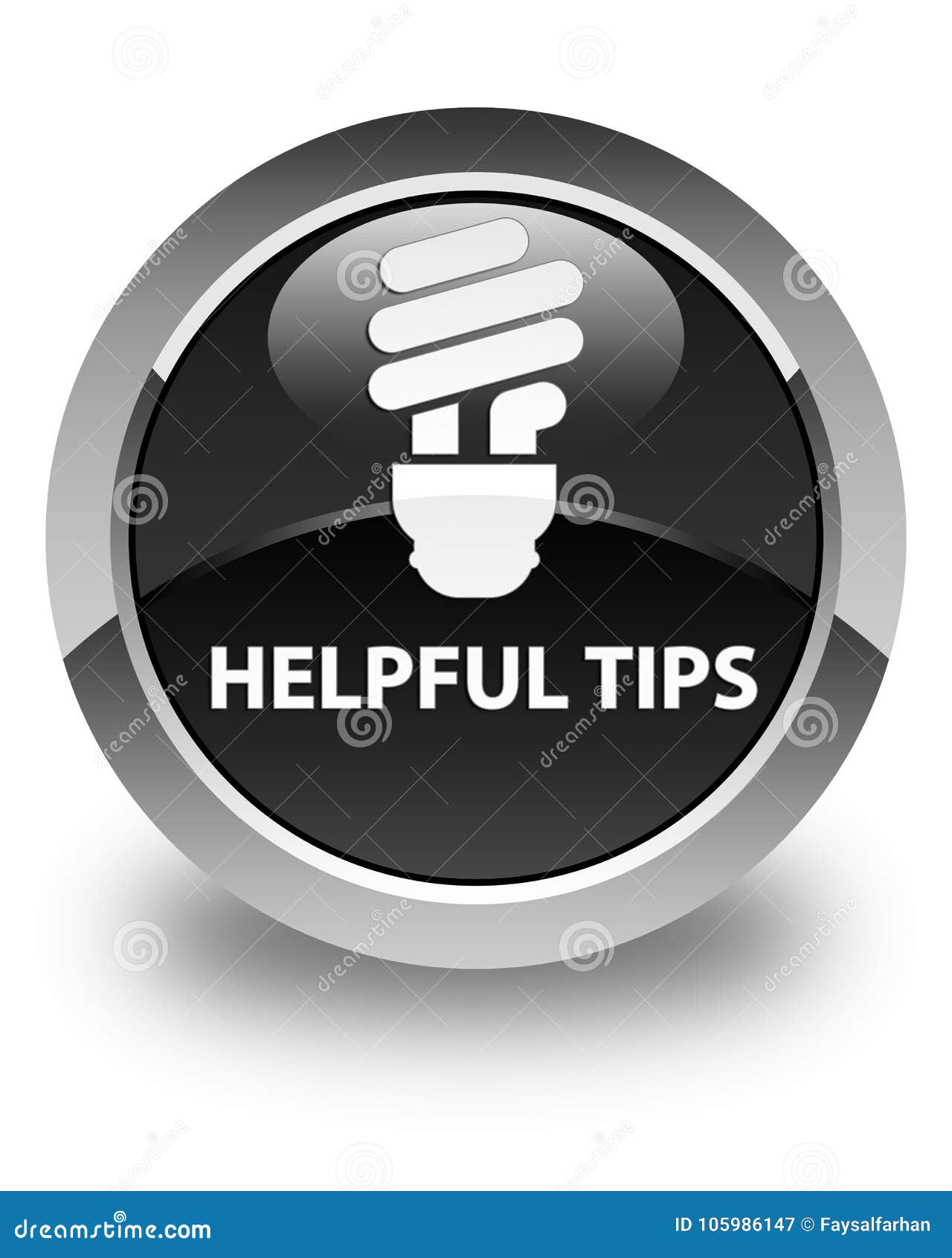 Helpful Tips (bulb Icon) Glossy Black Round Button Stock Illustration ... Helpful Tips (bulb Icon) Glossy Black Round Button Stock Illustration ...