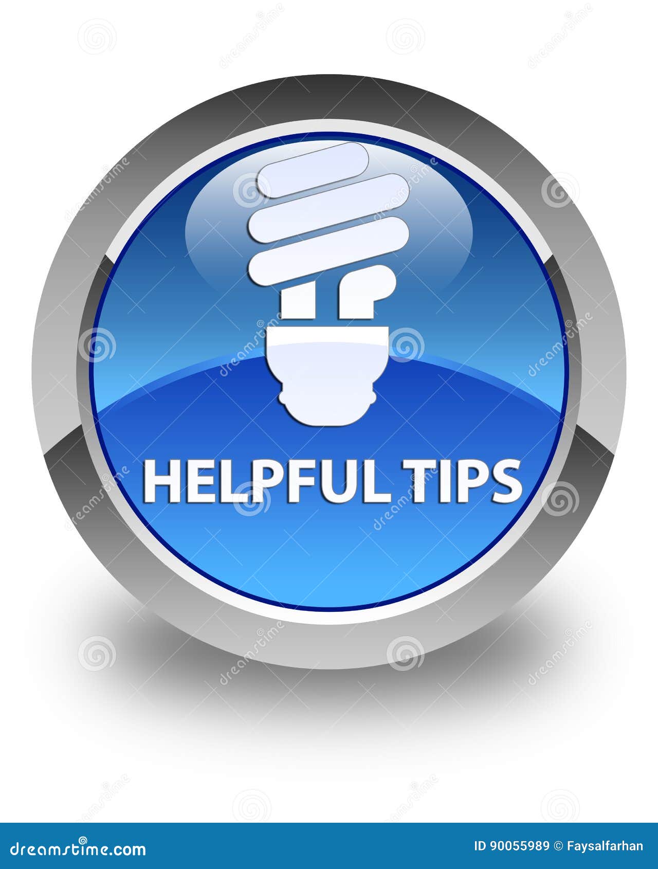 Helpful Tips (bulb Icon) Glossy Blue Round Button Stock Illustration ...