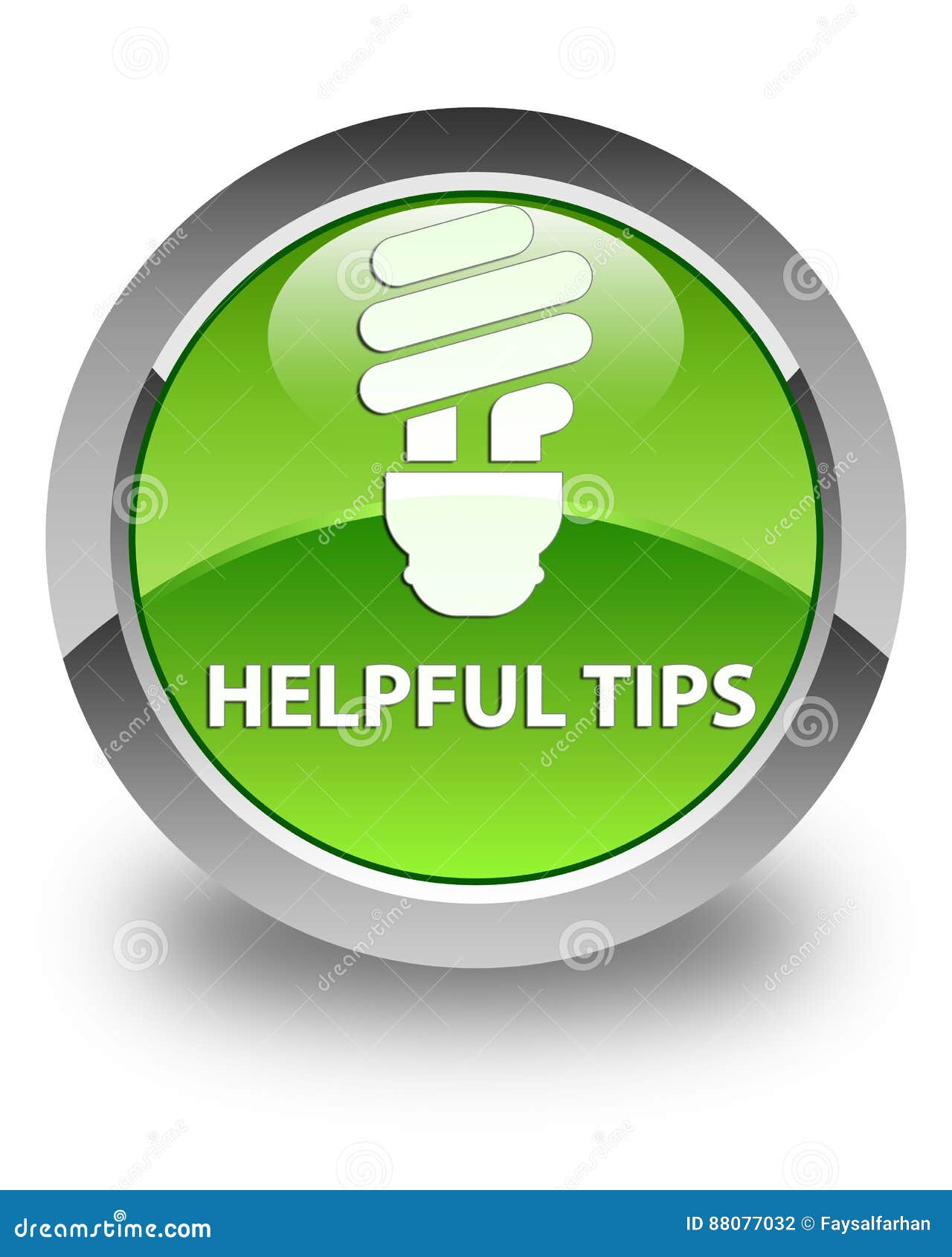 Helpful Tips (bulb Icon) Glossy Green Round Button Stock Illustration ...