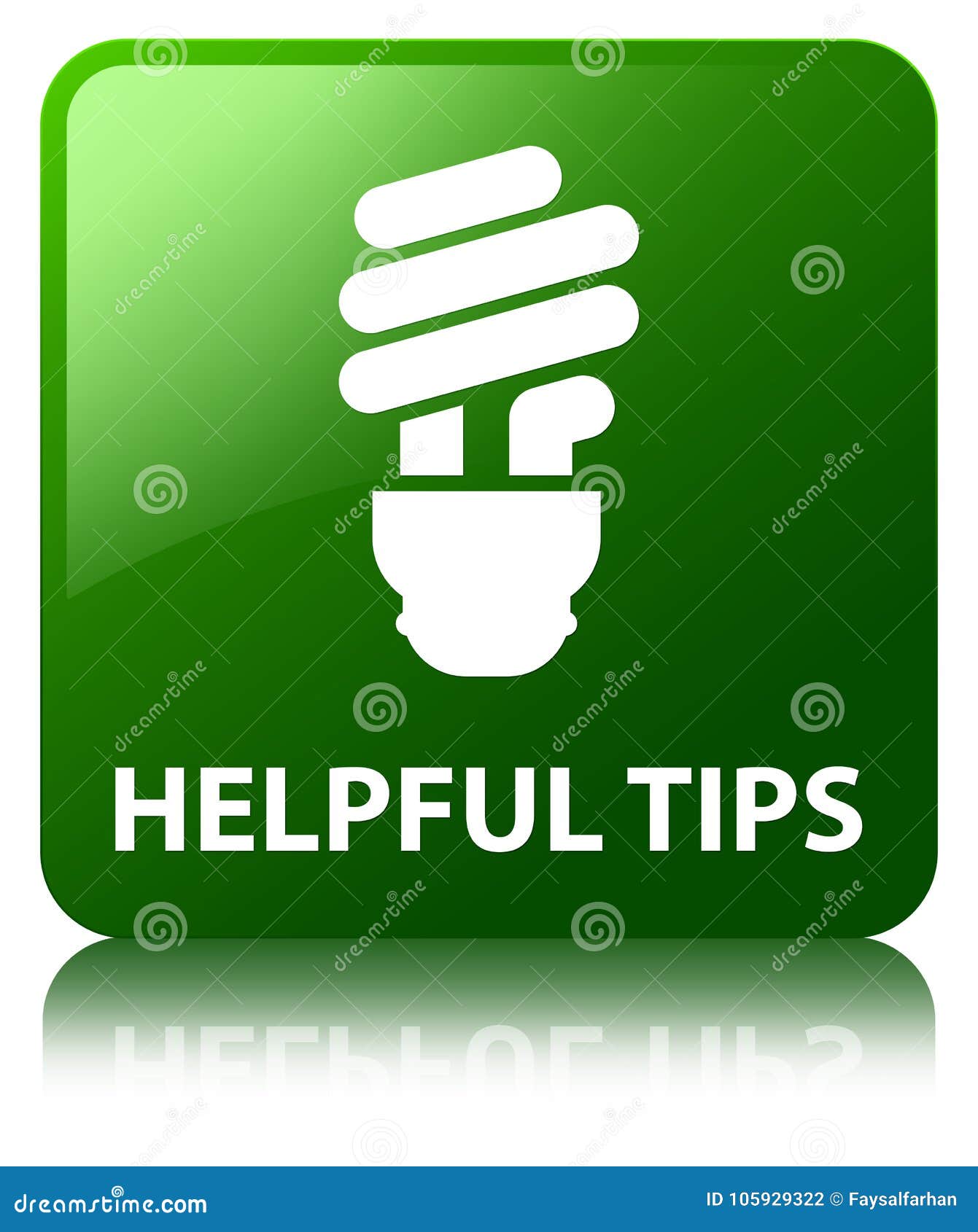 Helpful Tips (bulb Icon) Green Square Button Stock Illustration ...