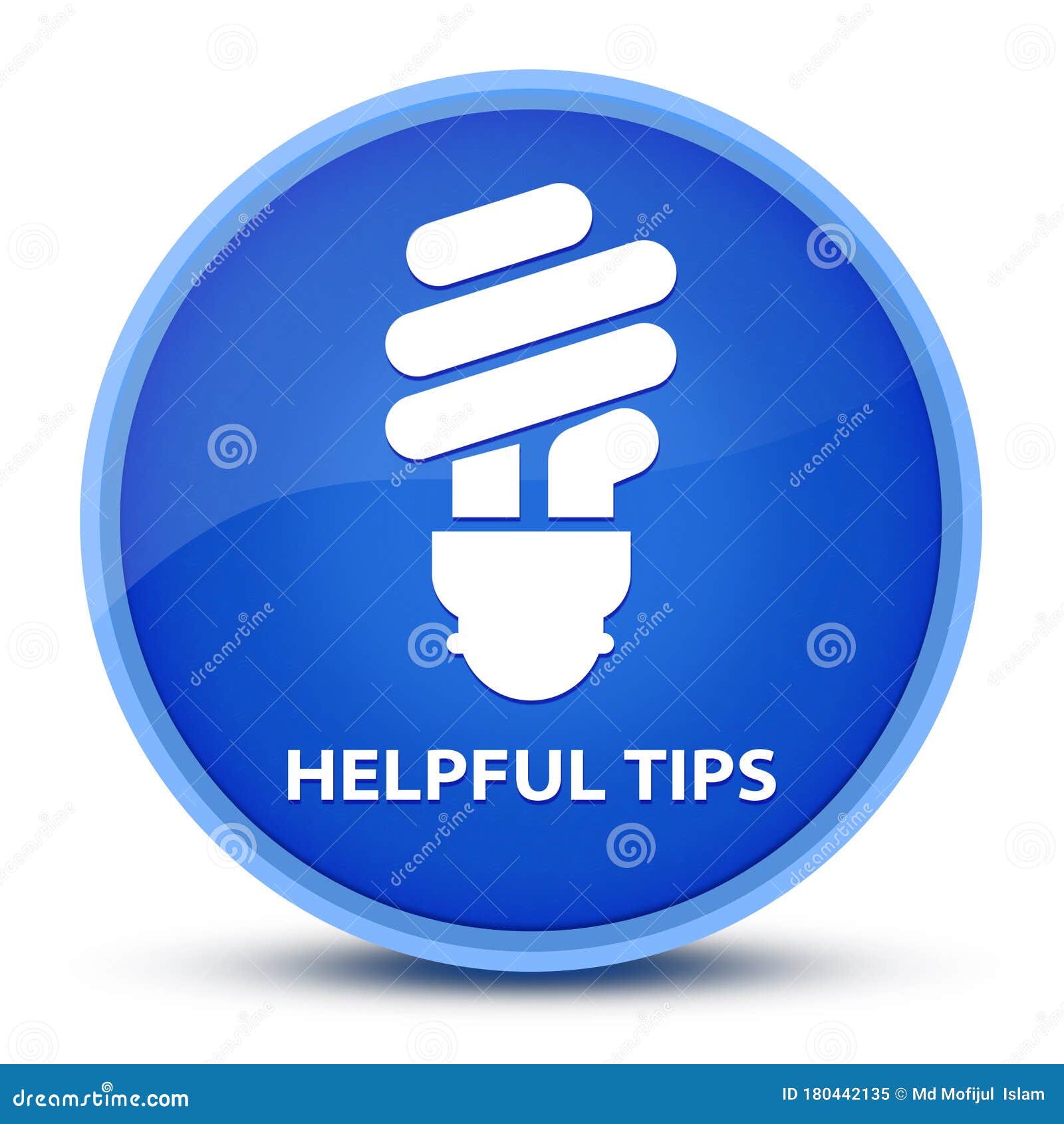 Helpful Tips Bulb Icon Isolated on Special Blue Round Button Abstract ...