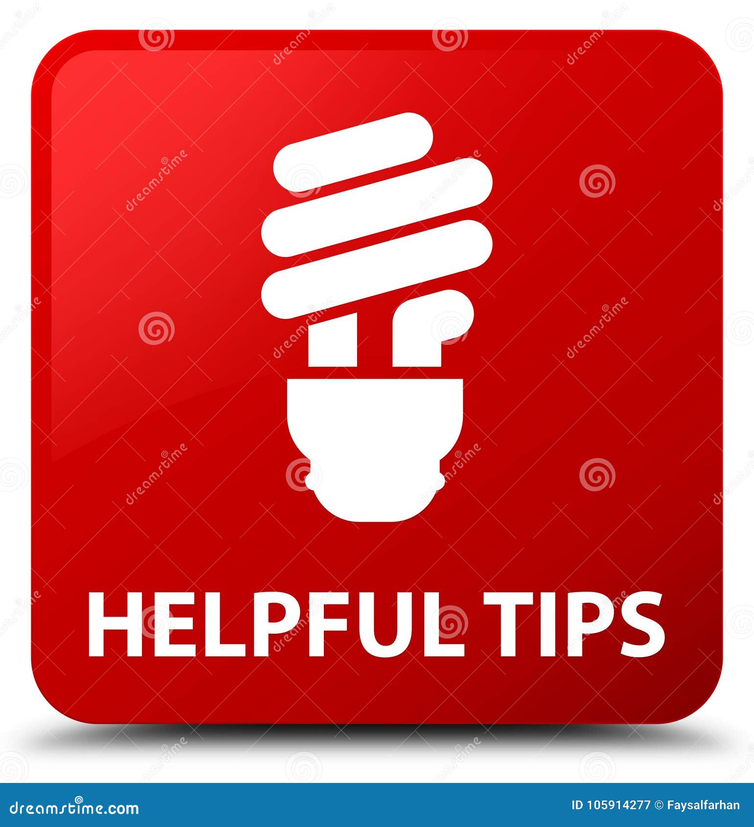 Helpful Tips (bulb Icon) Red Square Button Stock Illustration ...