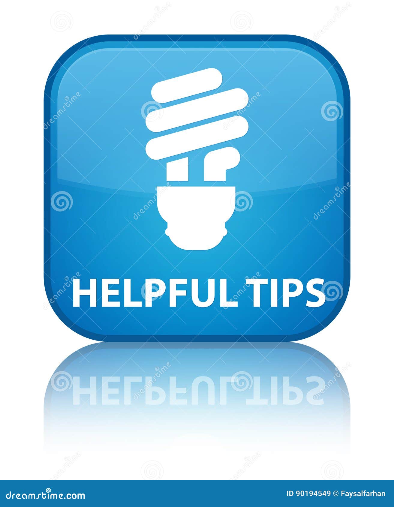 Helpful Tips (bulb Icon) Special Cyan Blue Square Button Stock ...