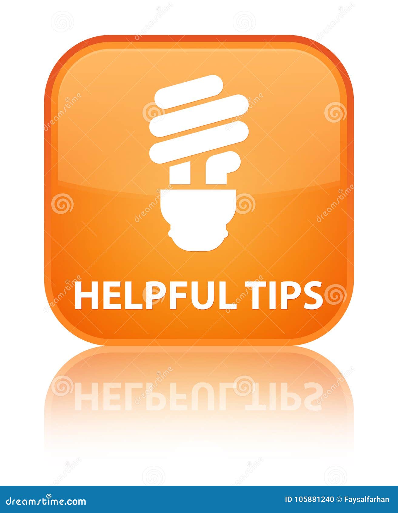 Helpful Tips (bulb Icon) Special Orange Square Button Stock ...