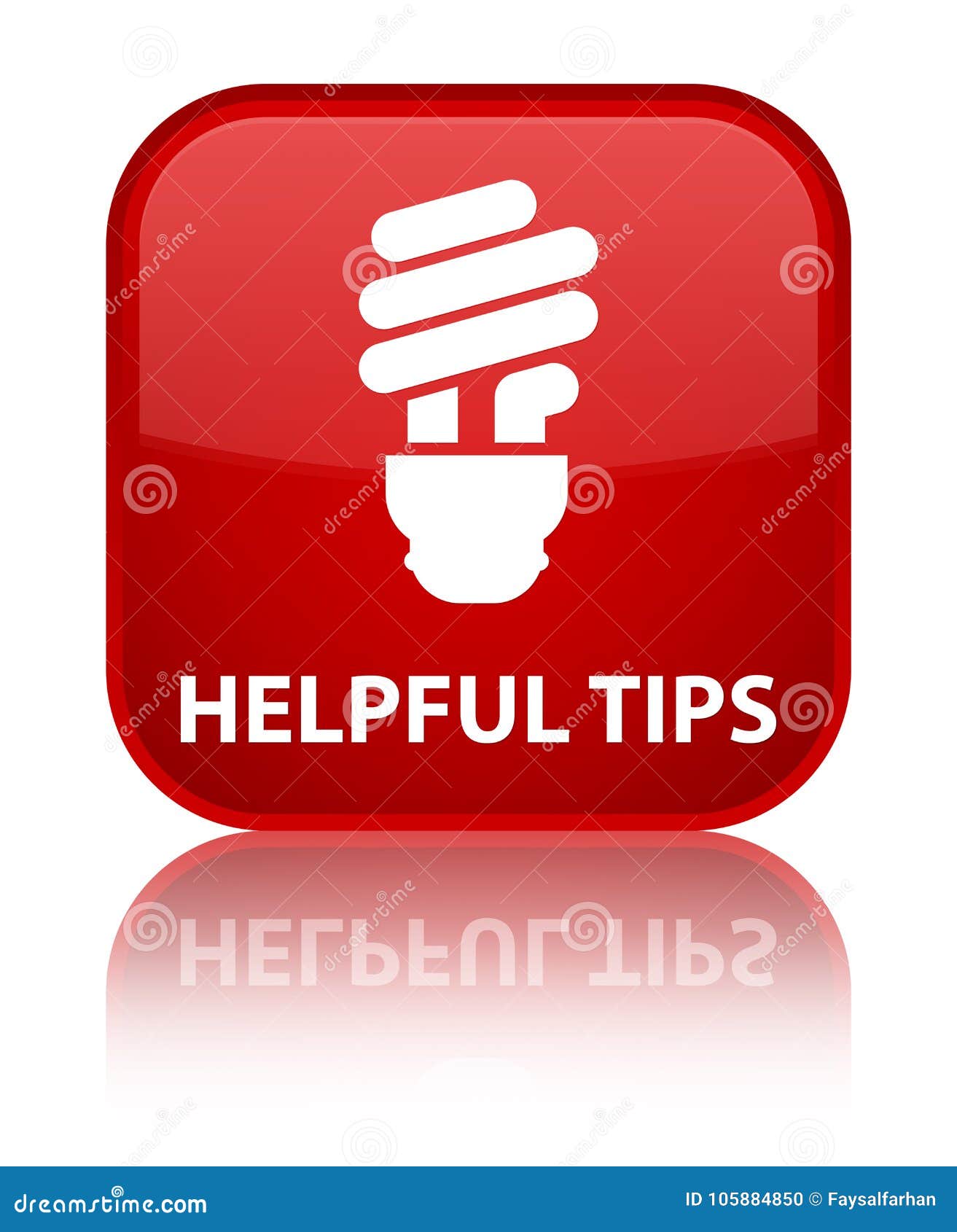 Helpful Tips (bulb Icon) Special Red Square Button Stock Illustration ...