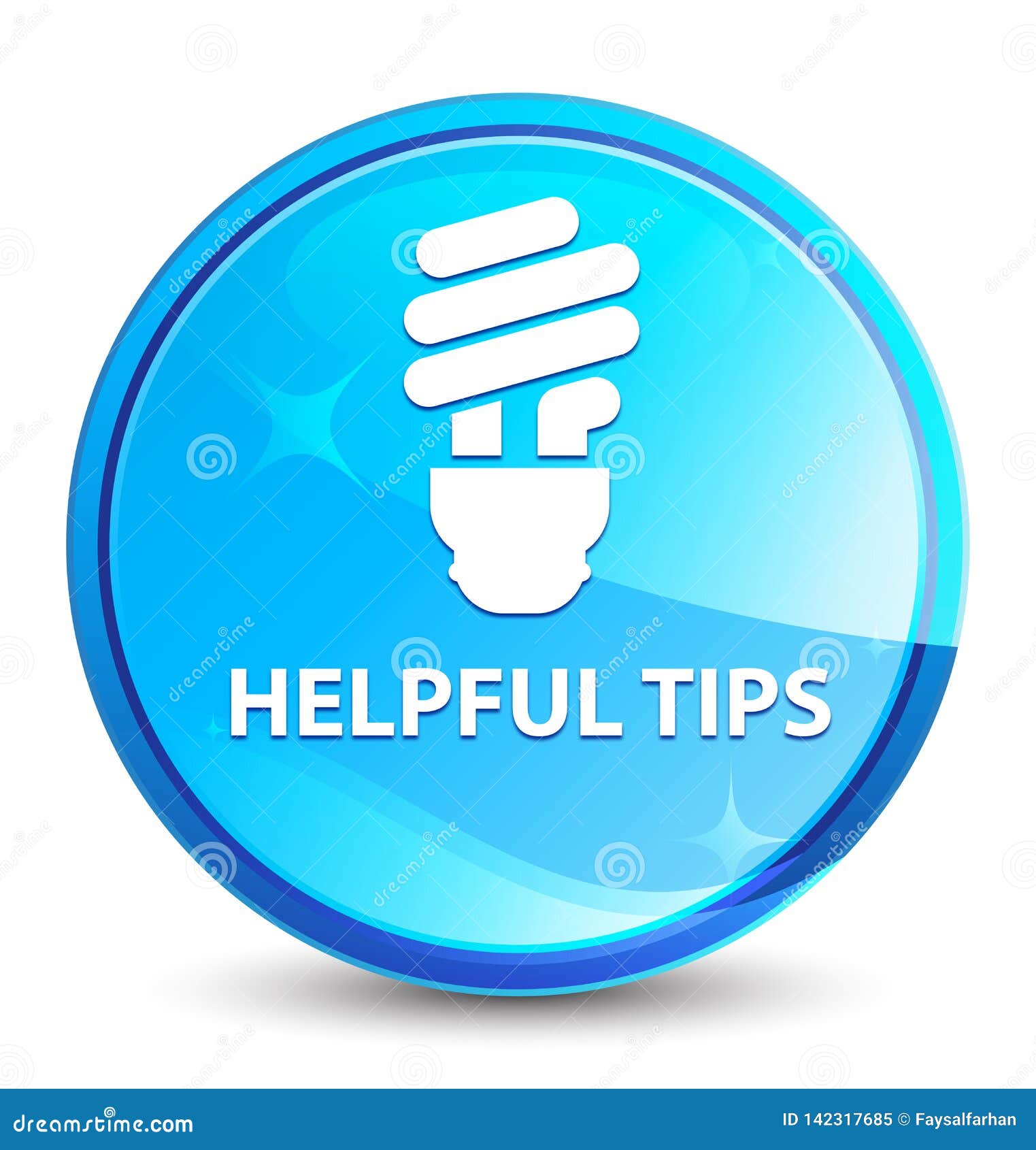 Helpful Tips (bulb Icon) Splash Natural Blue Round Button Stock Vector ...
