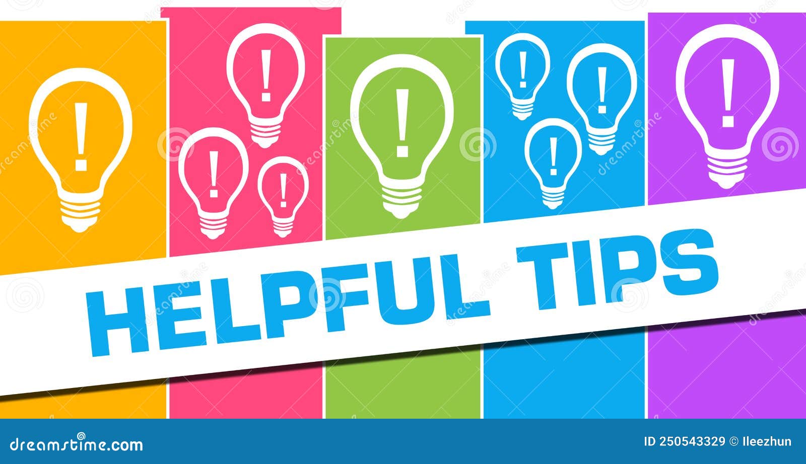 Helpful Tips Colorful Vertical Boxes Bulbs Stock Illustration ...