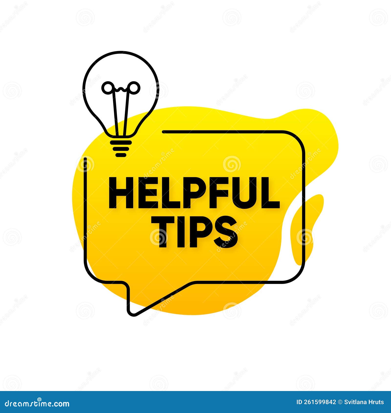 Helpful Tips Geometric Message Bubble with Light Bulb Emblem. Vector ... Helpful Tips Geometric Message Bubble with Light Bulb Emblem. Vector ...