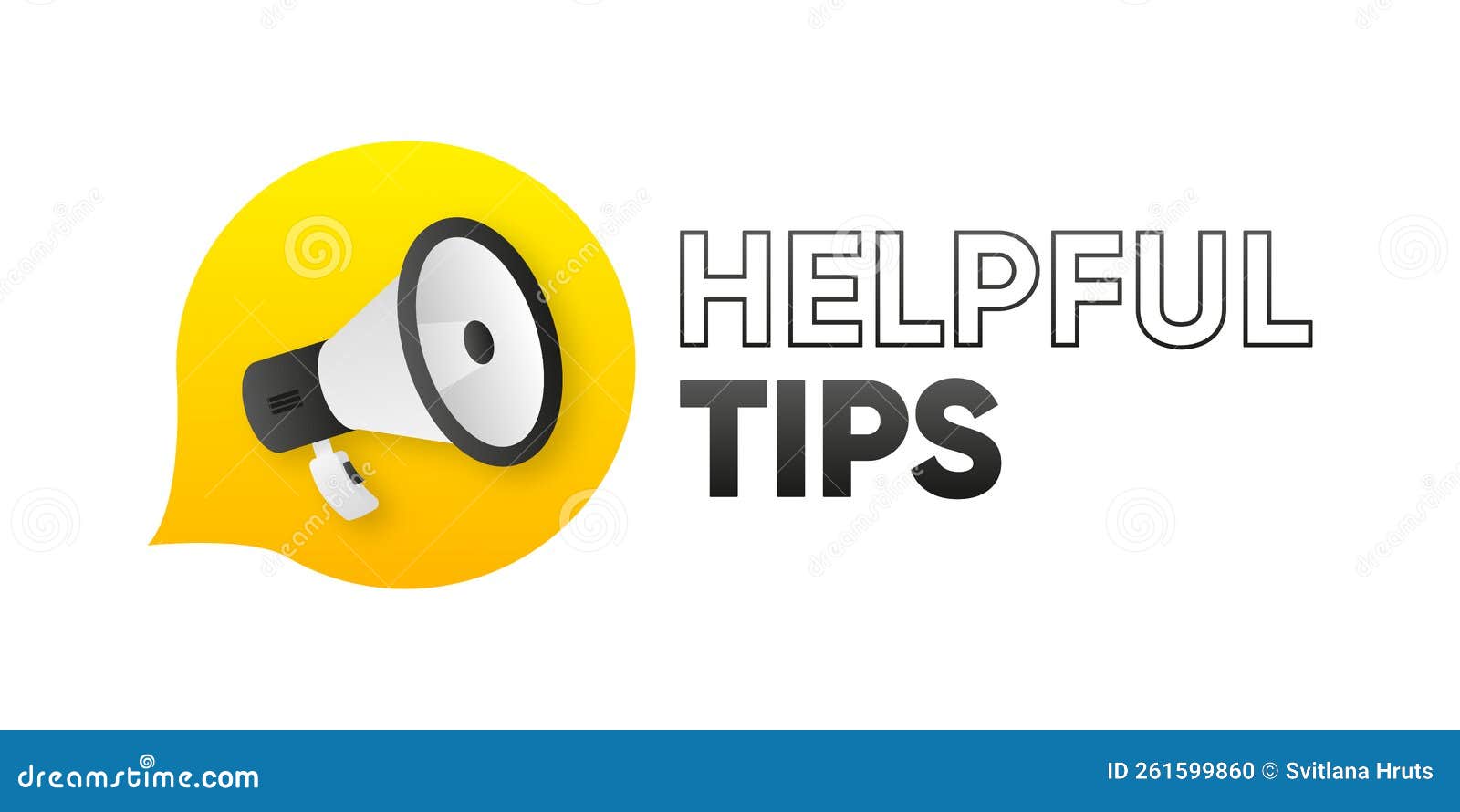 Helpful Tips Message Banner with Megaphone. Vector Illustration. Stock ... Helpful Tips Message Banner with Megaphone. Vector Illustration. Stock ...
