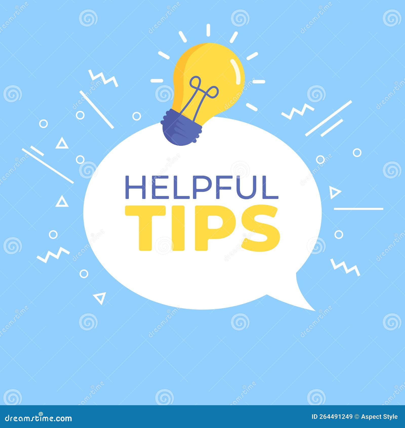 Helpful Tips Message Bubble with Light Bulb Emblem. Symbol for Helpful ... Helpful Tips Message Bubble with Light Bulb Emblem. Symbol for Helpful ...