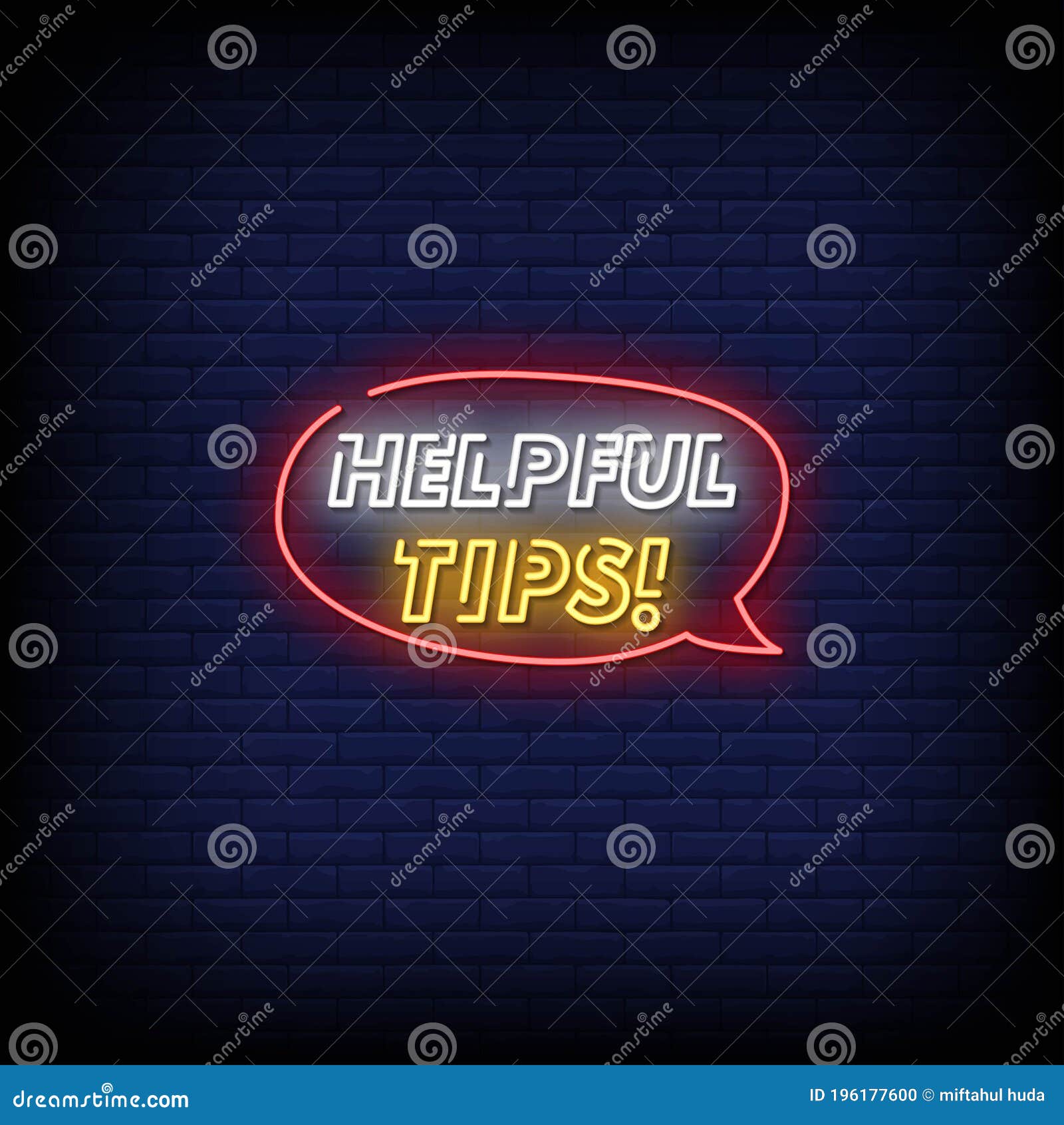 Helpful Tips Neon Signs Style Text Vector Stock Vector - Illustration ...