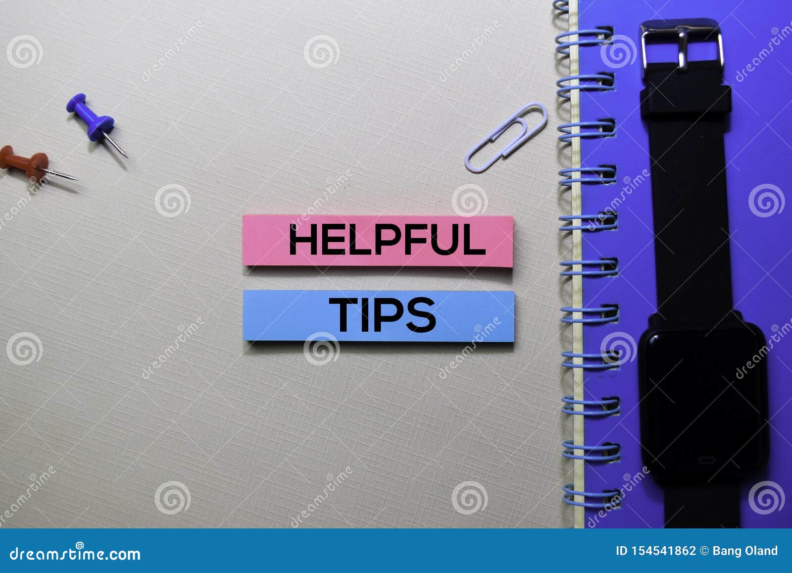 Helpful Tips Text on Sticky Notes Isolated on Office Desk Stock Photo ...