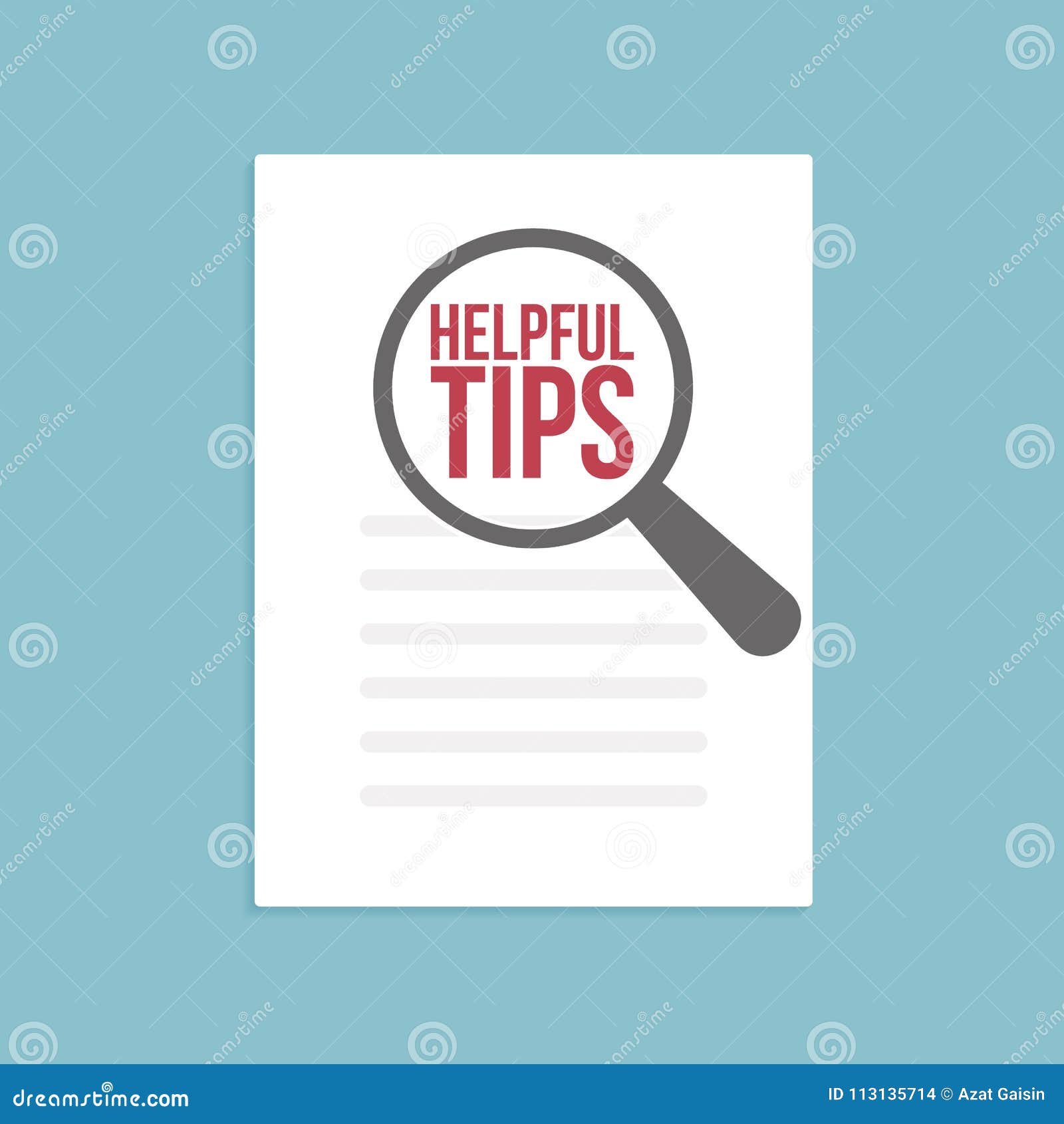 Helpful Tips Word Magnifying Glass Stock Vector - Illustration of sign ...