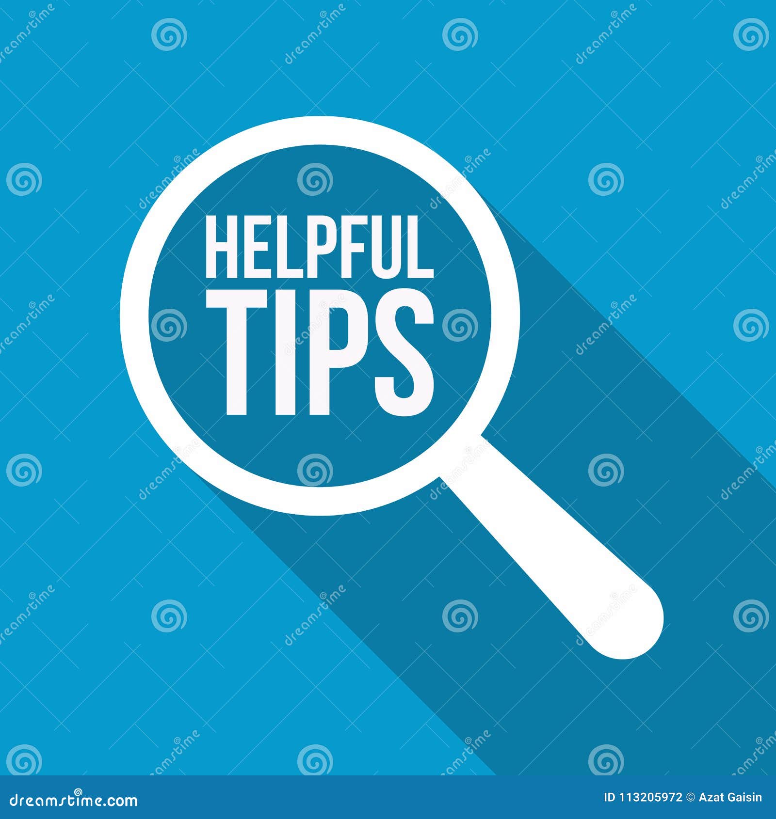 Helpful Tips Word Magnifying Glass Stock Vector - Illustration of ...