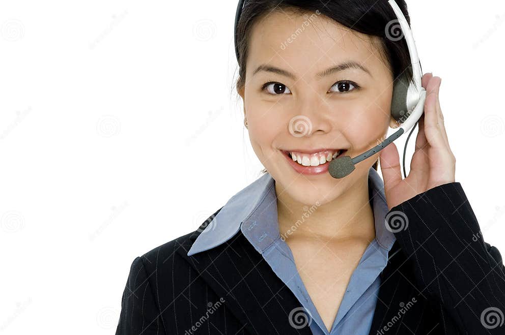 Helpful Young Woman stock photo. Image of headset, helpdesk - 1624580