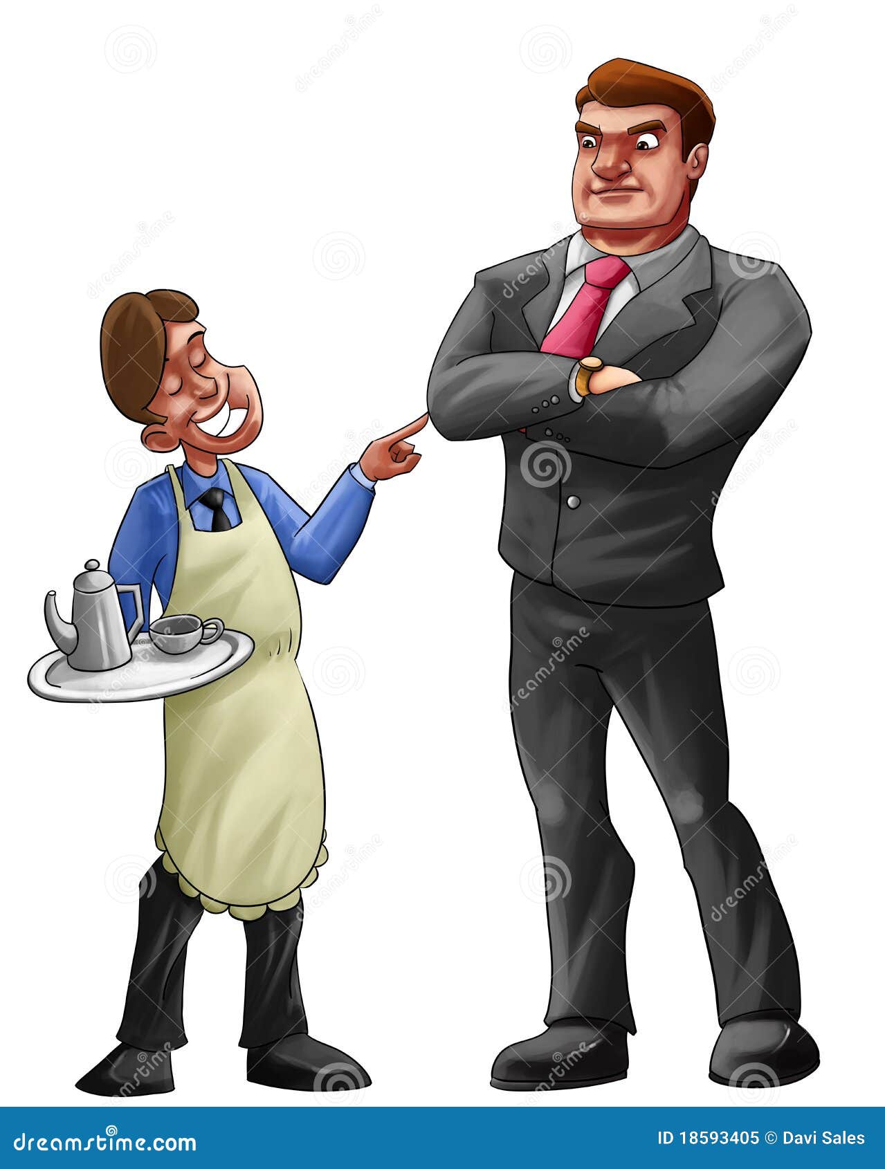 Helping boss stock illustration. Illustration of offer - 18593405