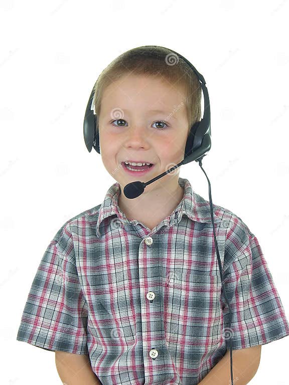 Helping Boy stock photo. Image of hair, tunes, music, eyes - 370482