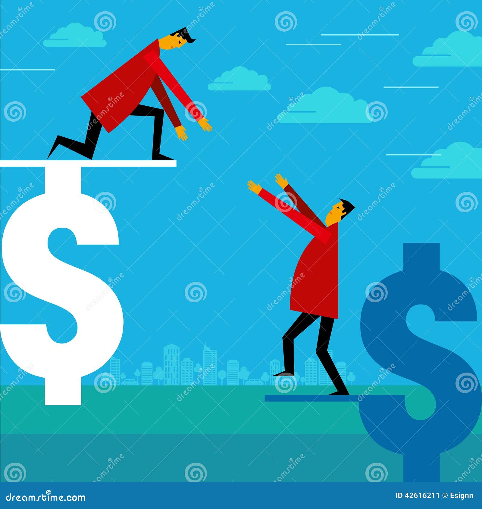 Helping Businessman Idea with Financial Support Stock Vector ...