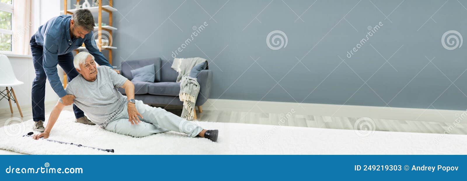Helping Elder Senior Fallen Man Stock Image - Image of homecare, elder ...