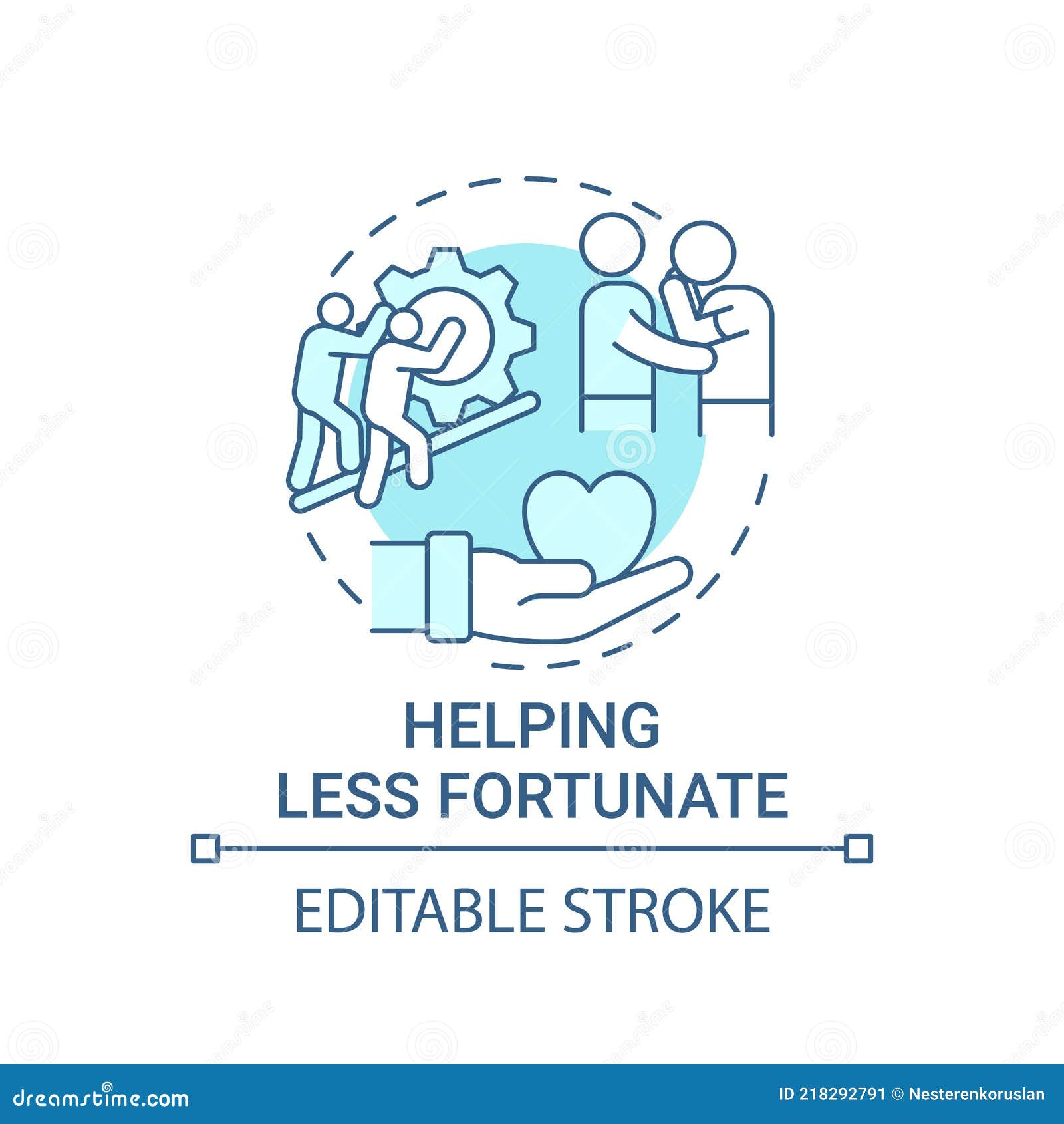 Helping less Fortunate Concept Icon Stock Vector - Illustration of ...
