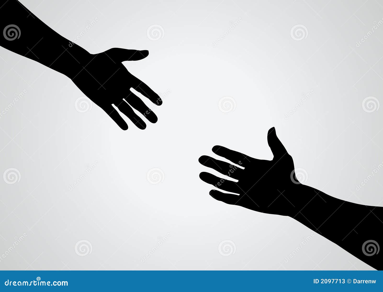 Hands Reaching For Each Other Silhouette