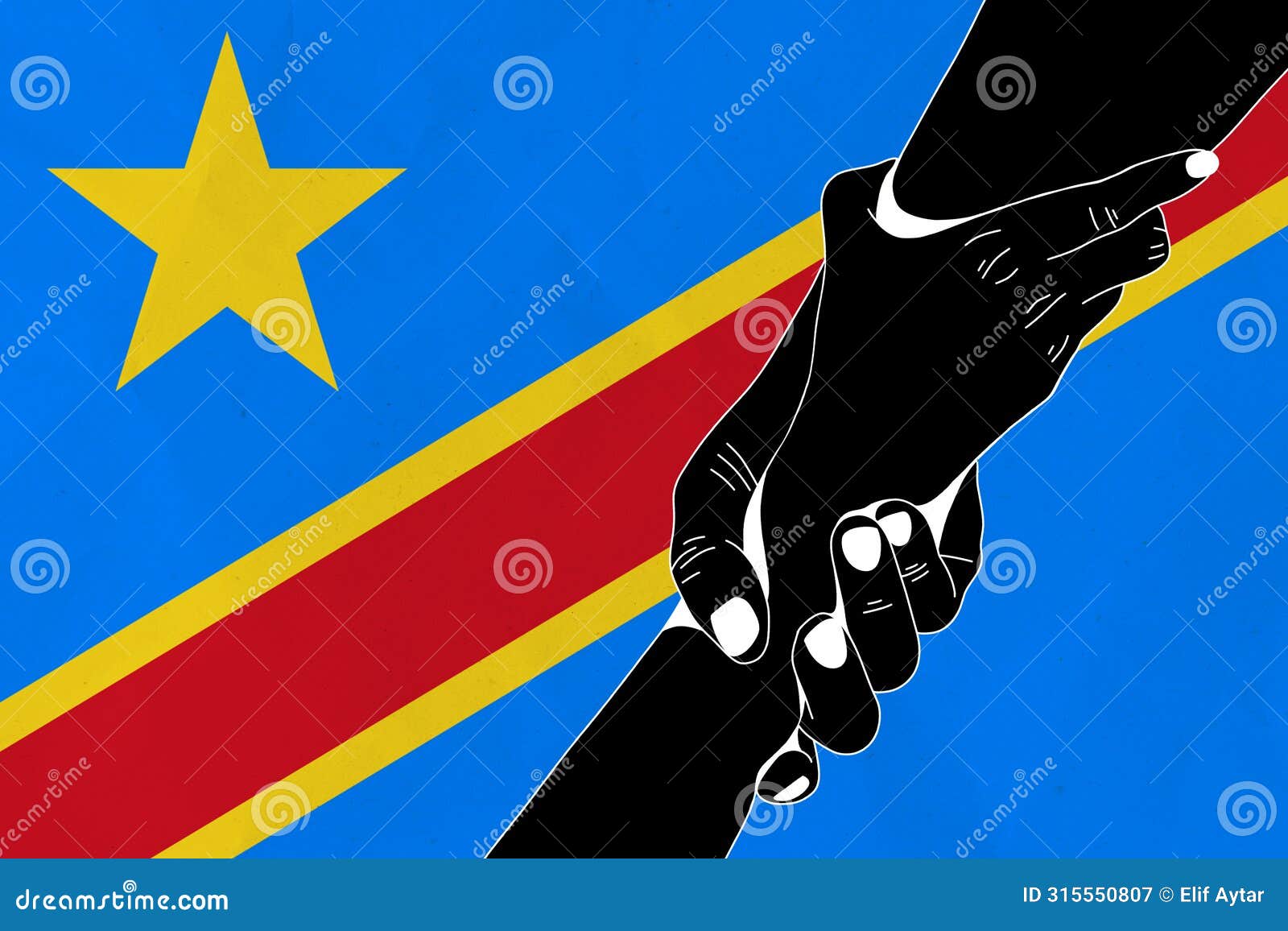 Helping Hand Against the Democratic Republic of the Congo Flag. the ...