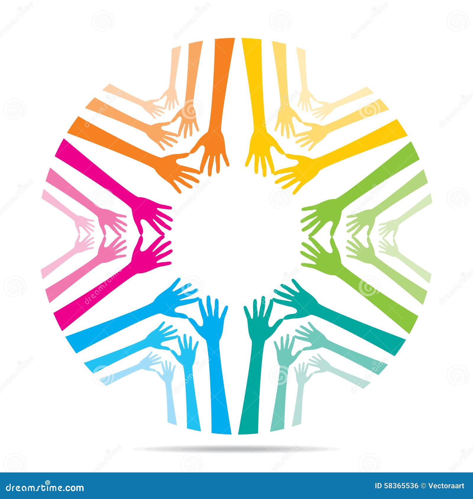 Colorful Helping Hands Cartoon Vector | CartoonDealer.com #28515005