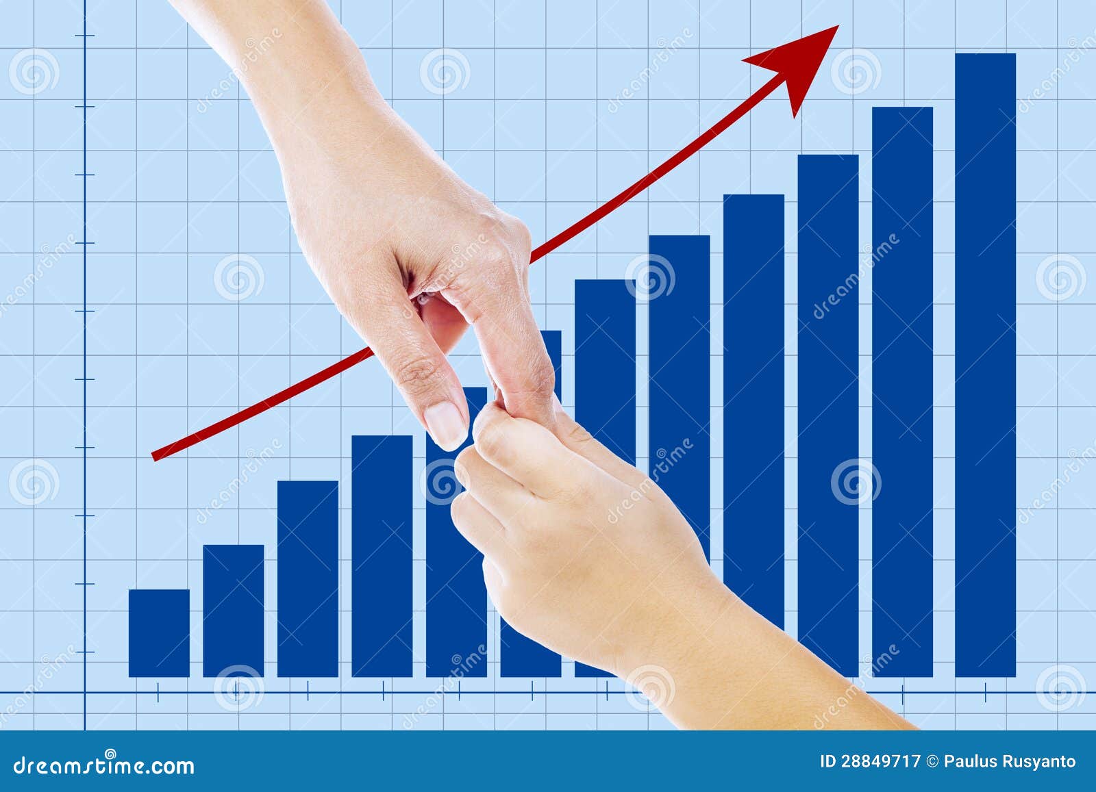 A Helping Hand on Business Growth Stock Illustration - Illustration of ...