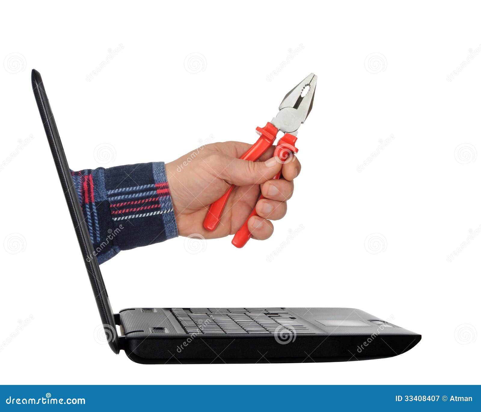 Helping Hand from Computer stock image. Image of pliers - 33408407