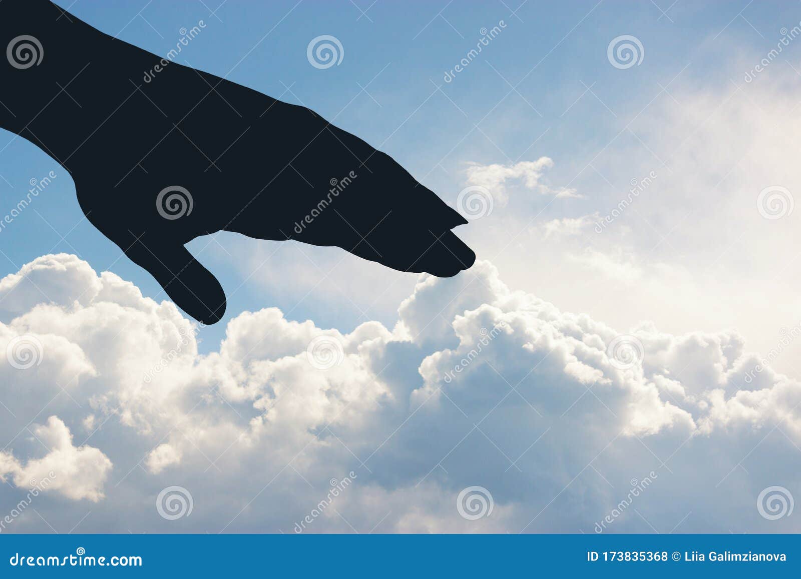 Helping hand from heaven stock photo. Image of religion - 173835368