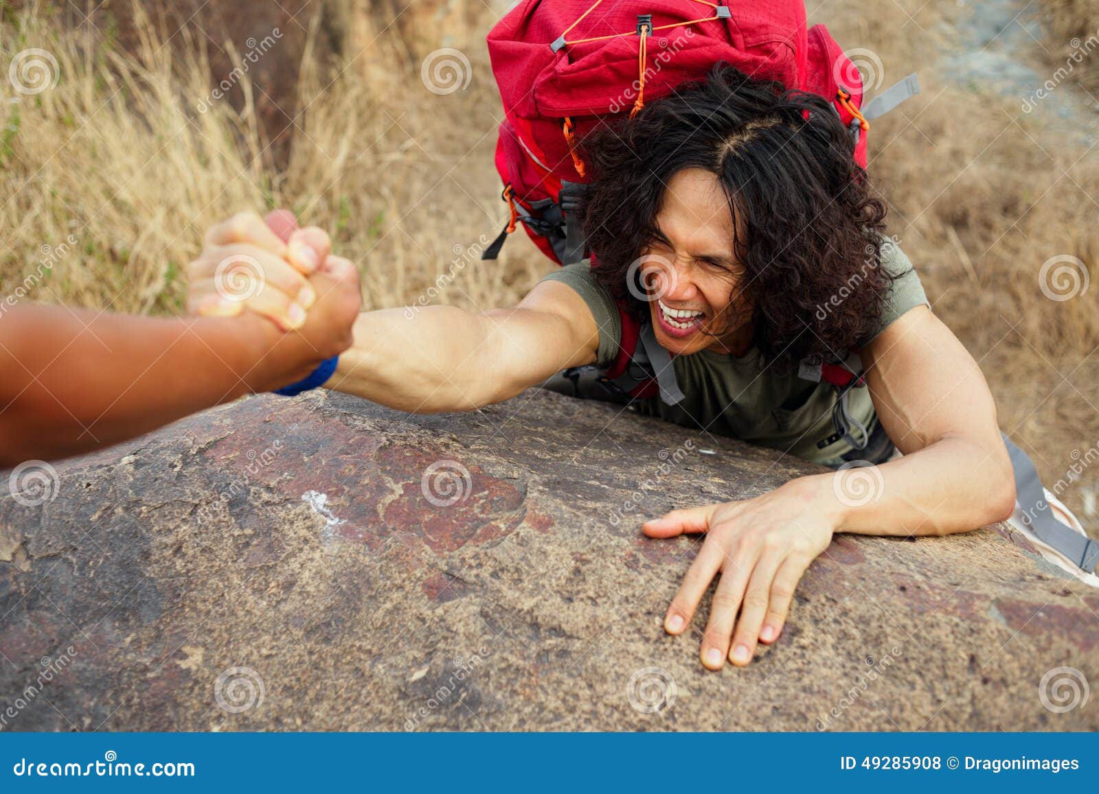 Helping hand stock photo. Image of effort, asian, adventure - 49285908