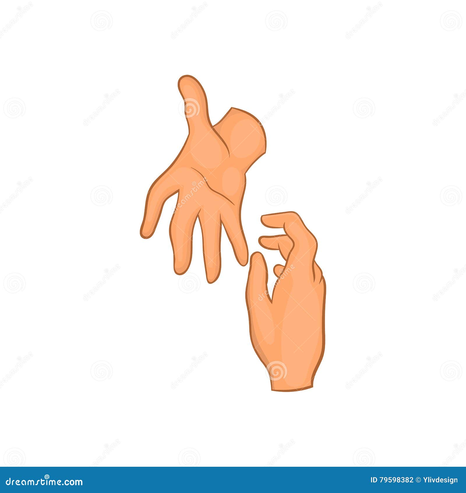 Helping Hand Icon, Cartoon Style Stock Vector - Illustration of ...
