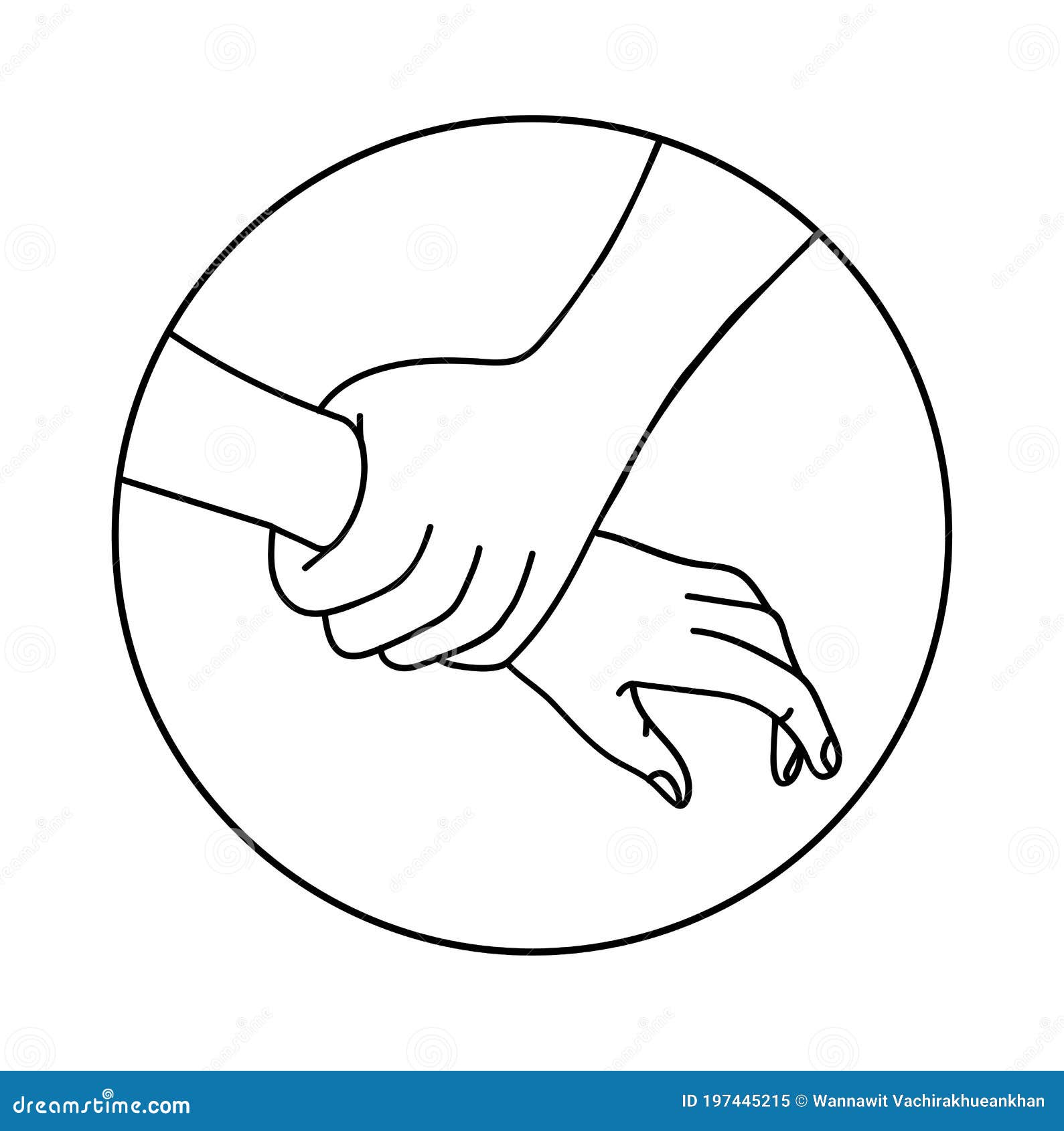 Helping Hand Outline Clip Art