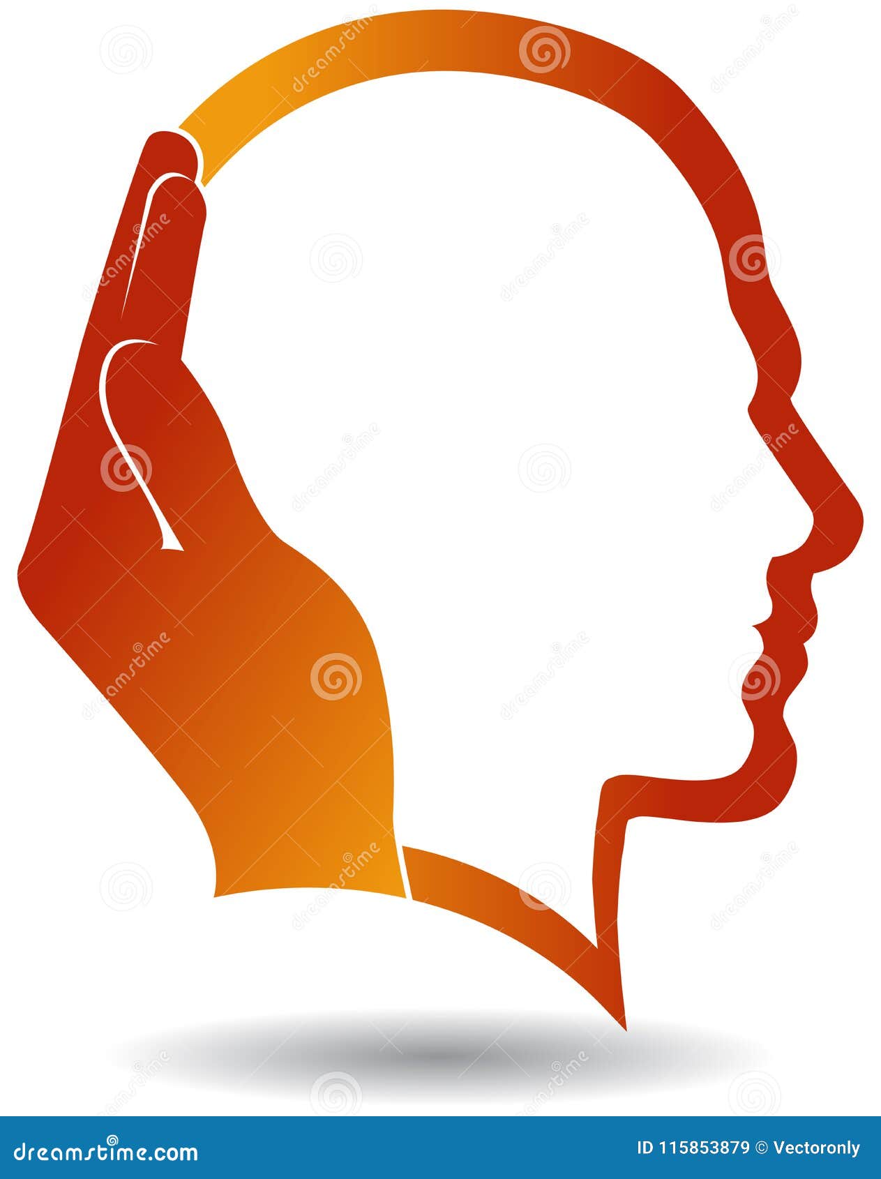 Helping Hand Mind Logo on Man Head Stock Vector - Illustration of hands ...