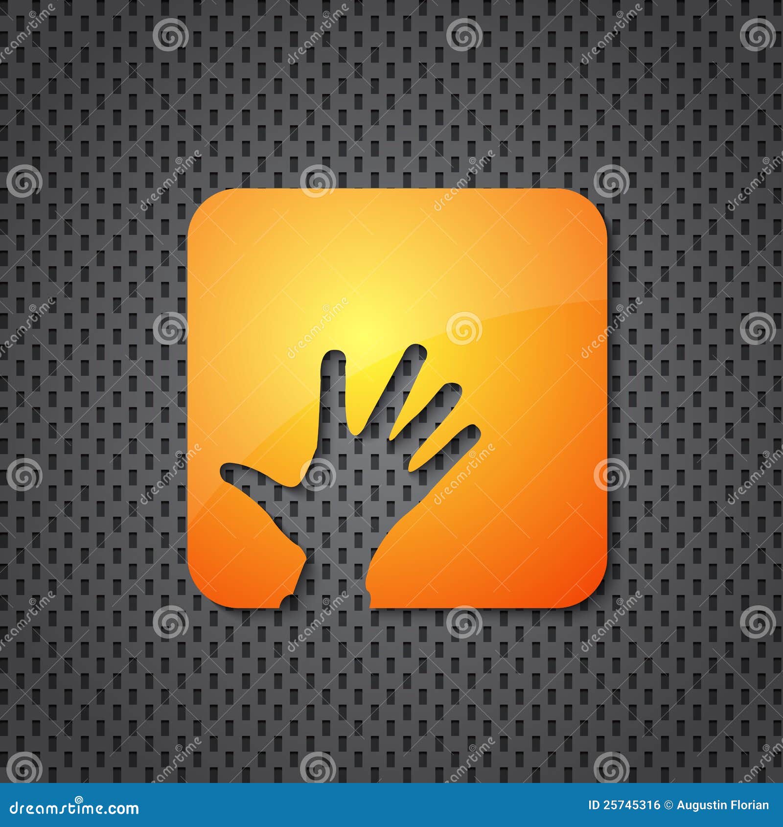 Helping hand orange icon stock vector. Illustration of people - 25745316