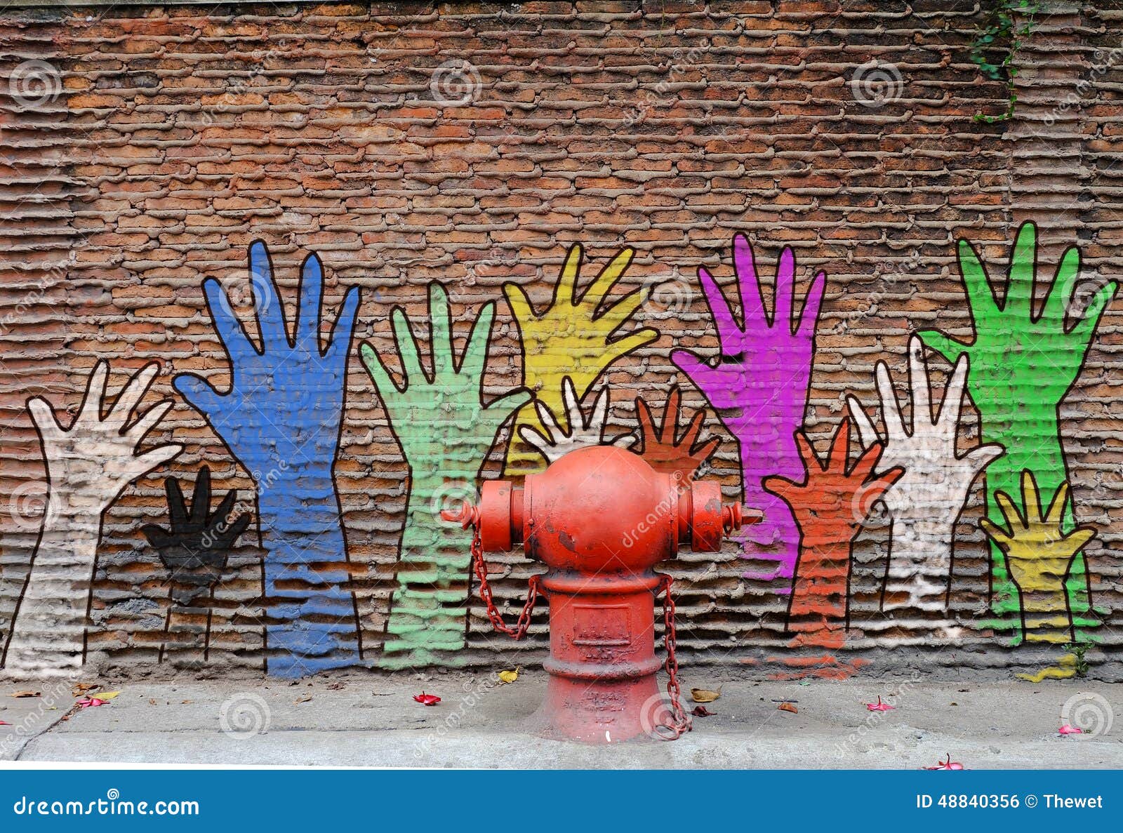 Helping hand painting stock photo. Image of background - 48840356