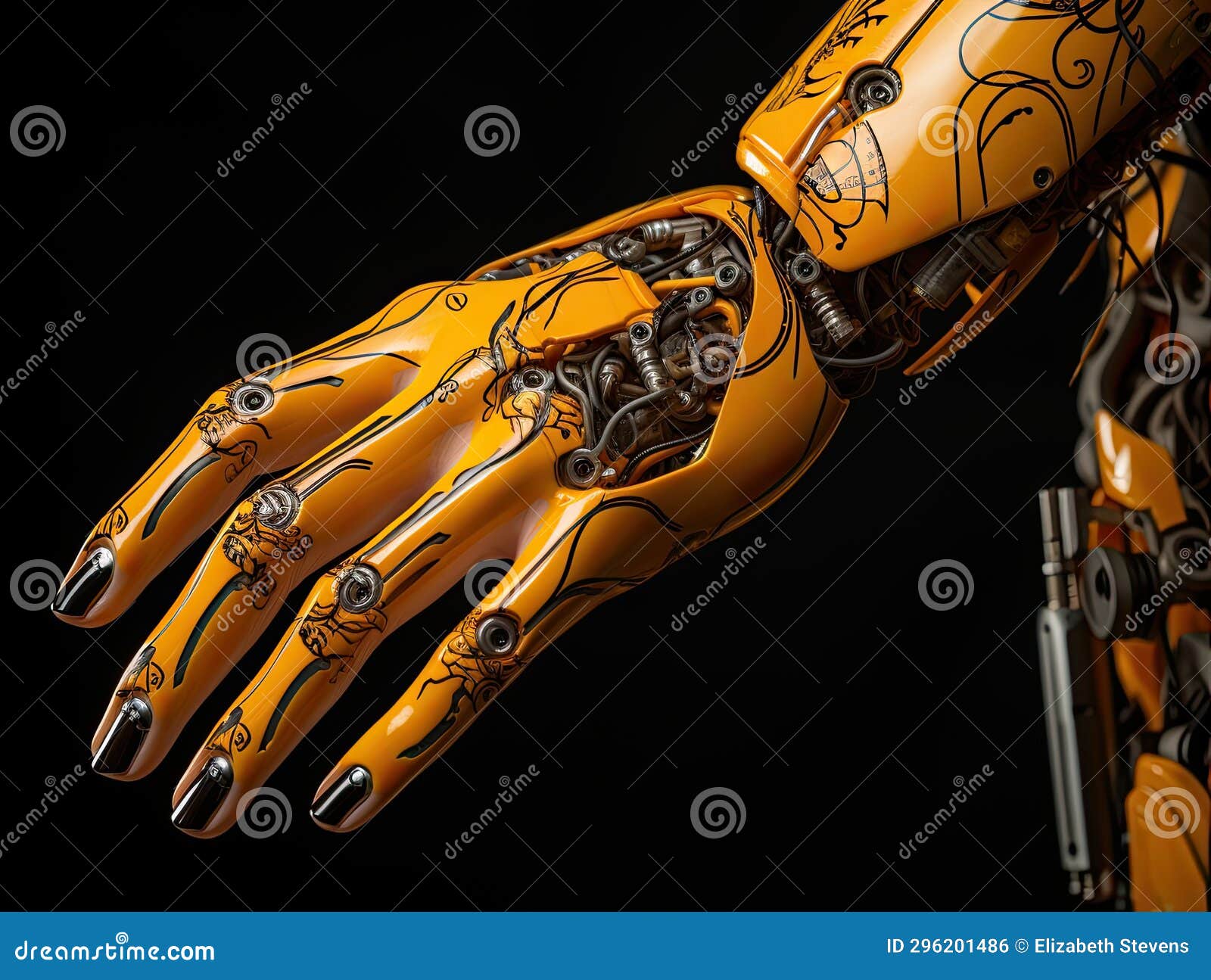 A Helping Hand from a Robot Stock Illustration - Illustration of ...