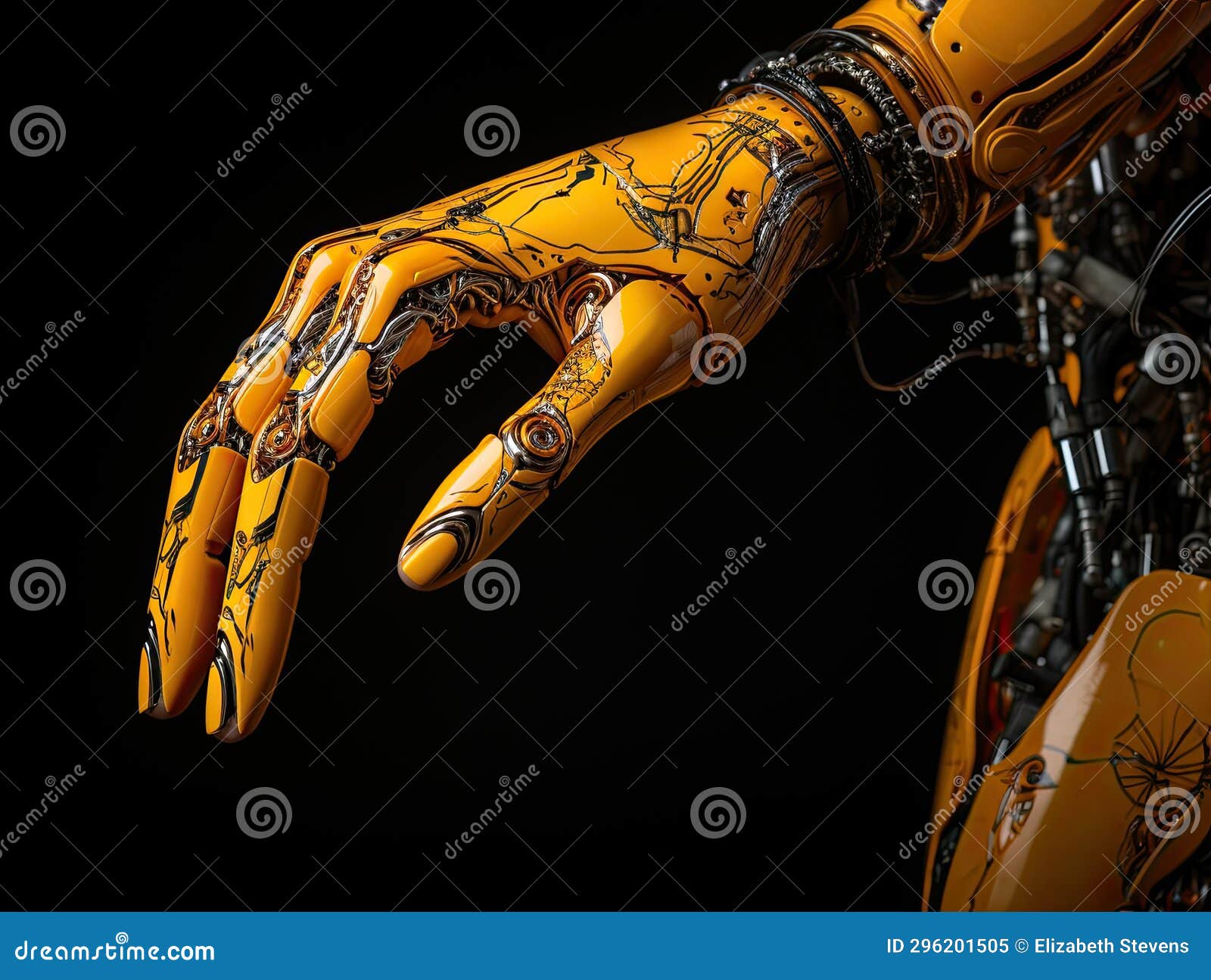 A Helping Hand from a Robot Stock Illustration - Illustration of ...