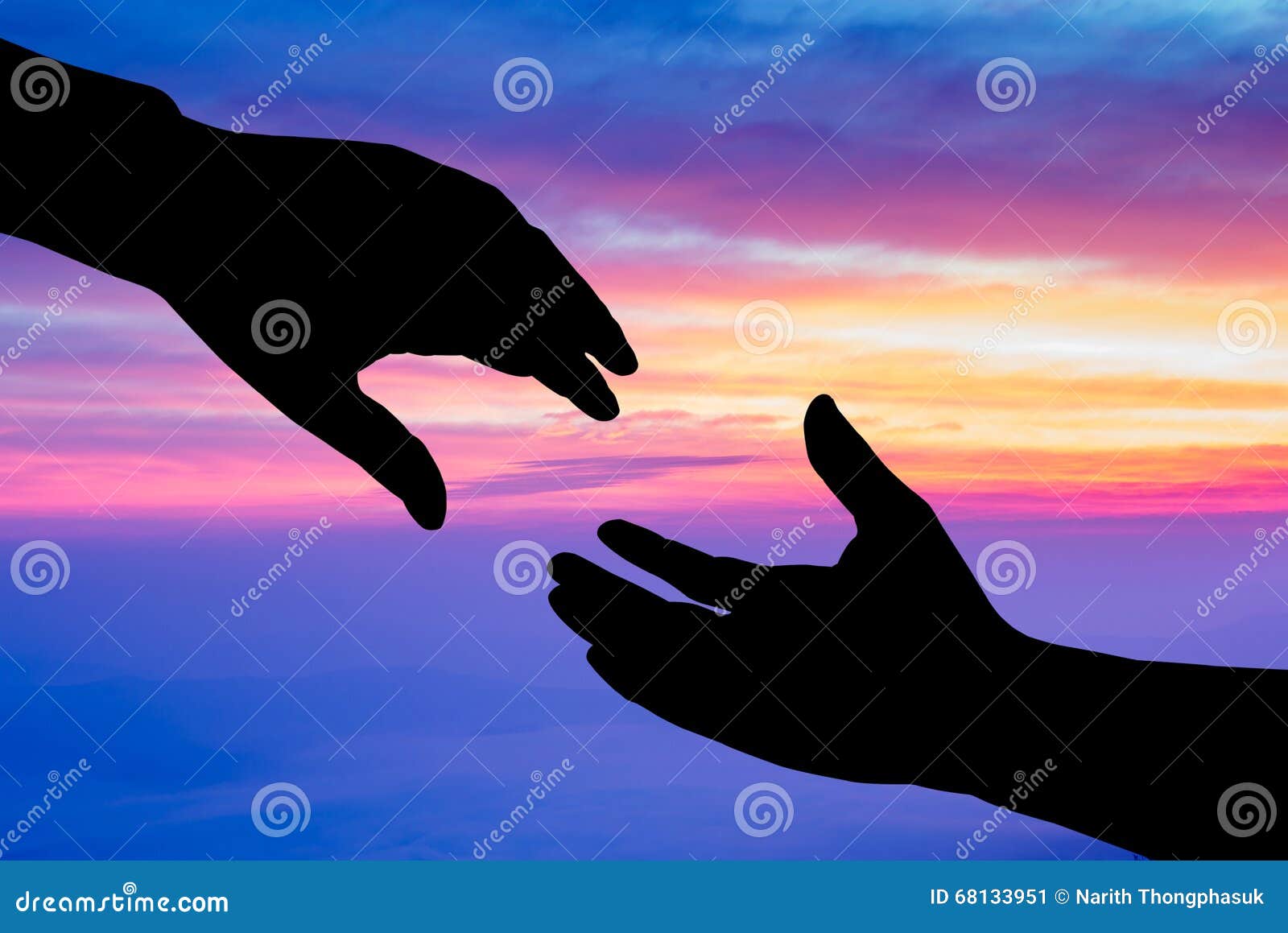 Helping hand silhouette stock image. Image of hand, care - 68133951