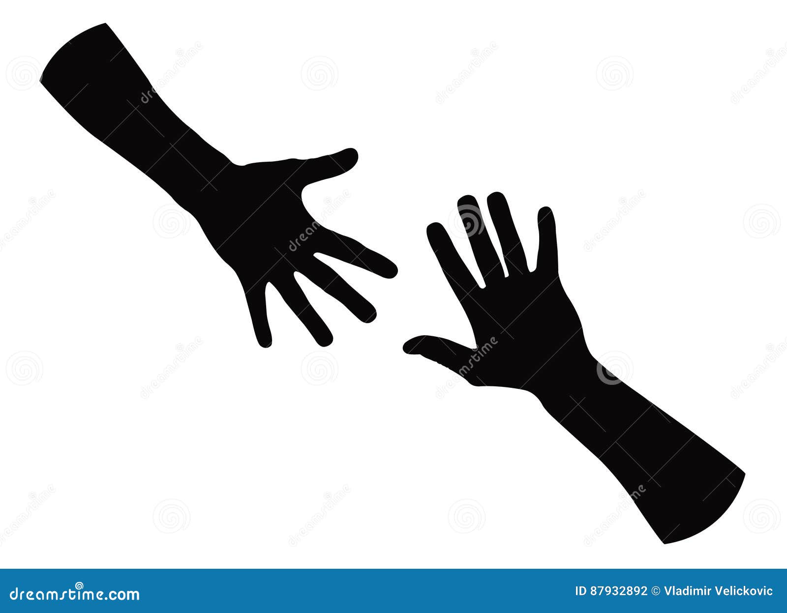 Helping hand silhouette stock vector. Illustration of hand - 87932892