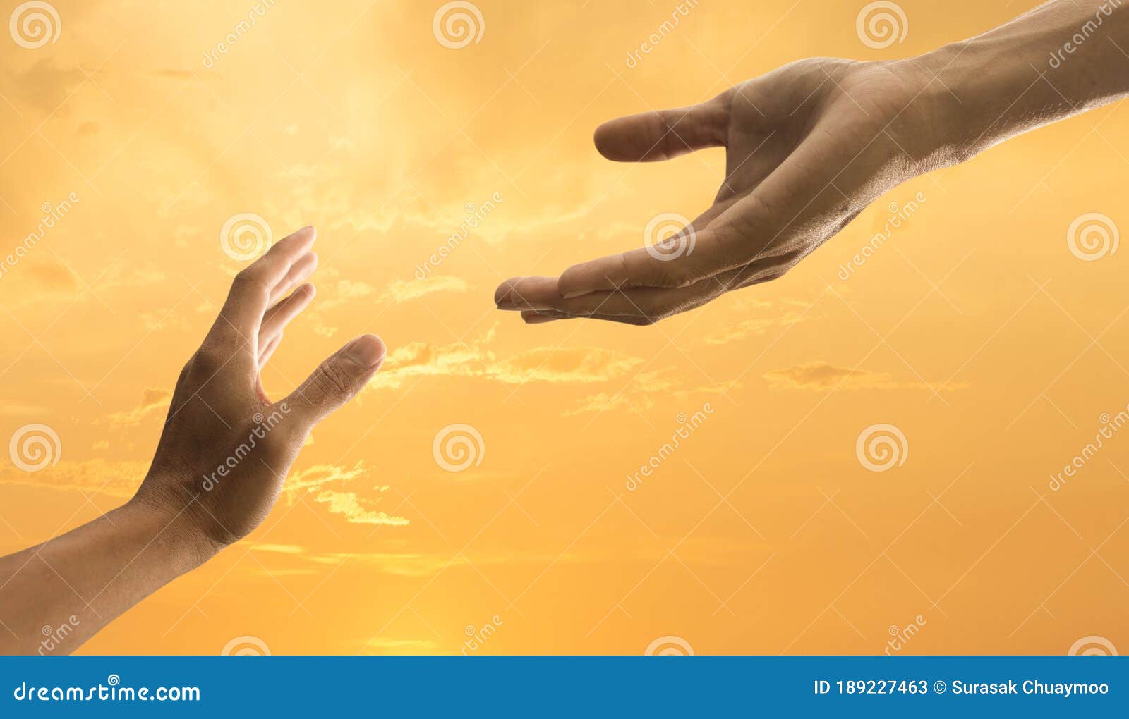 Helping Hand with Sky Sunset Background Stock Image - Image of support ...