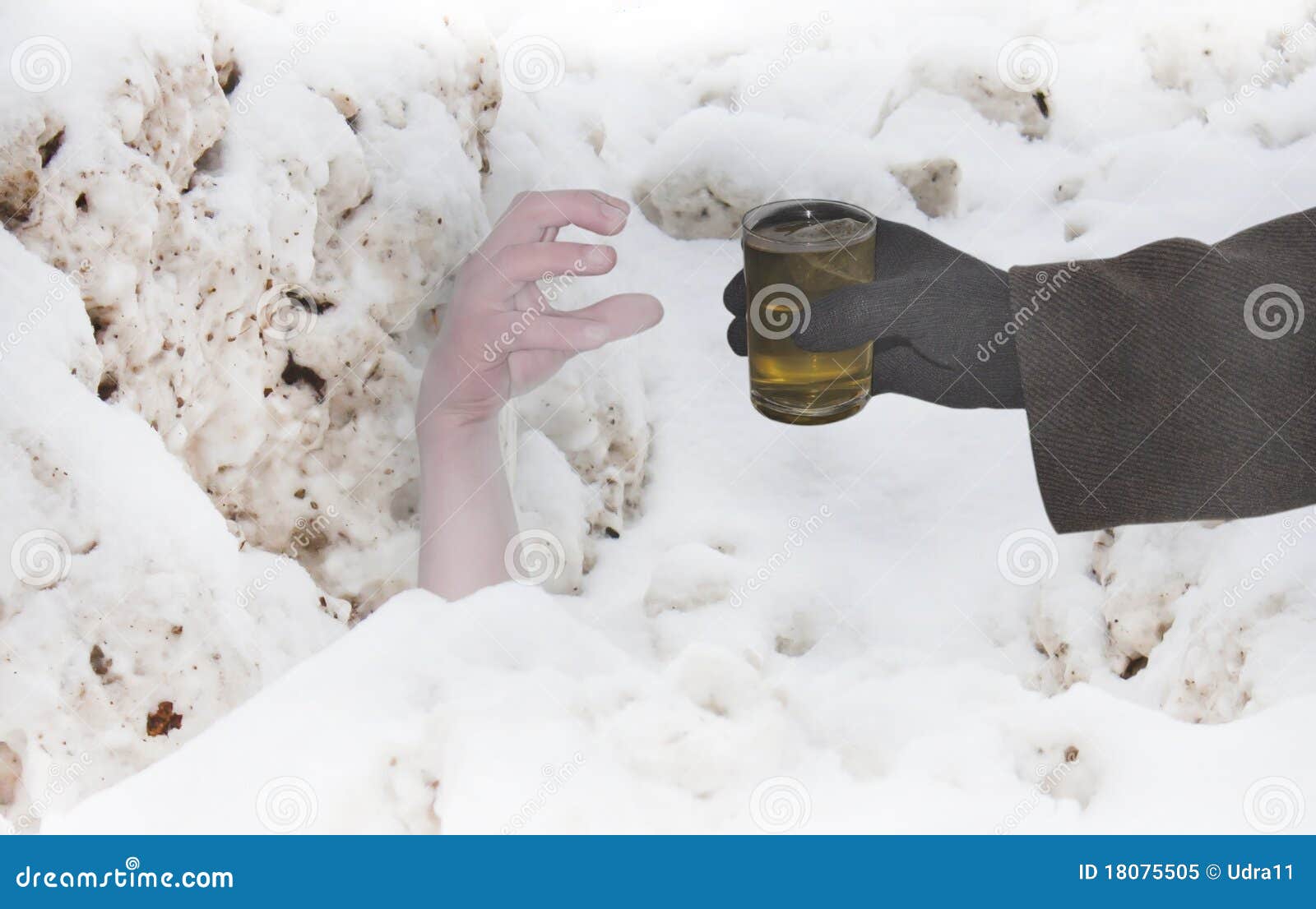 Helping hand in snow stock image. Image of winter, abstraction - 18075505