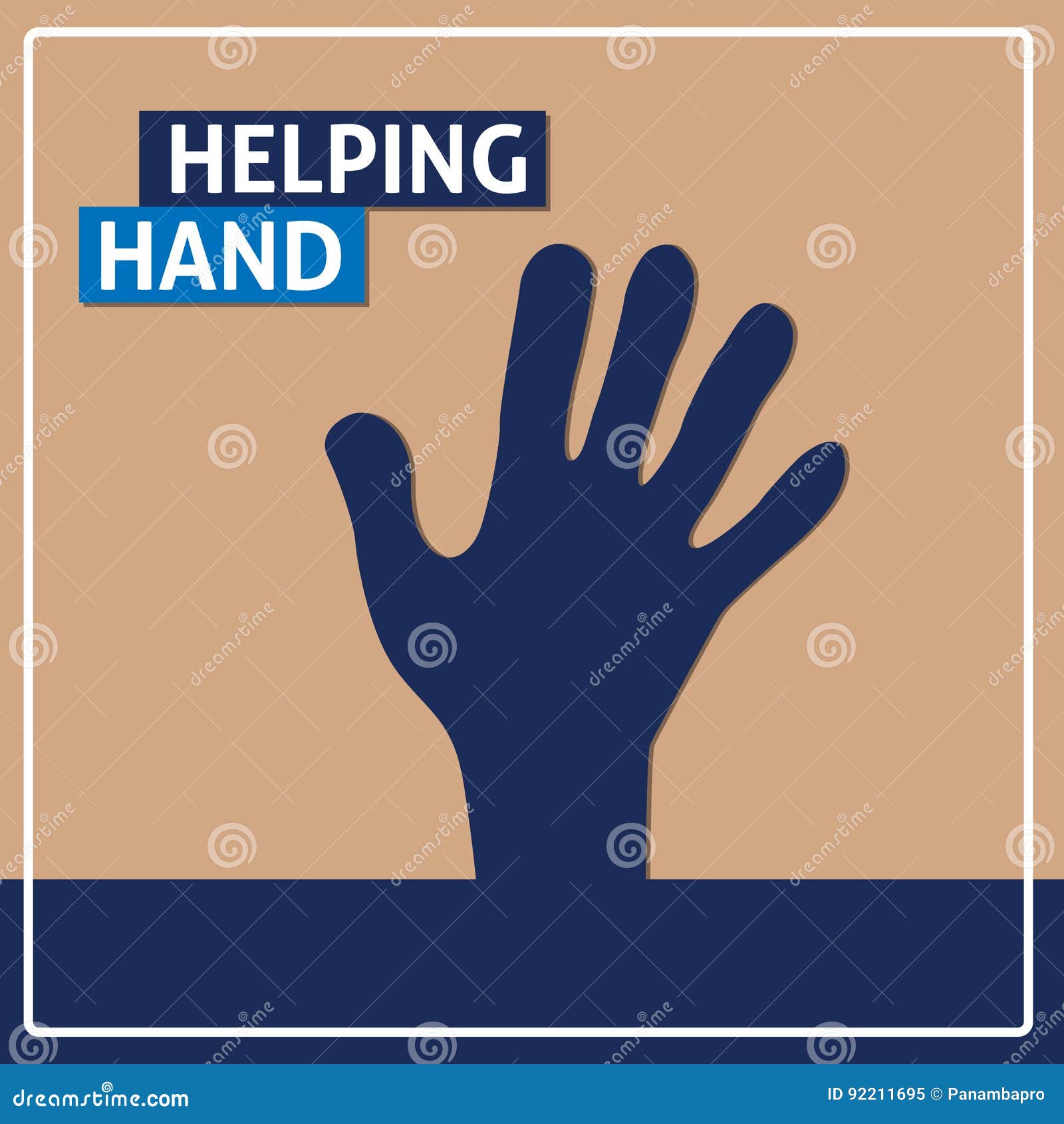 Helping hand stock vector. Illustration of human, graphic - 92211695