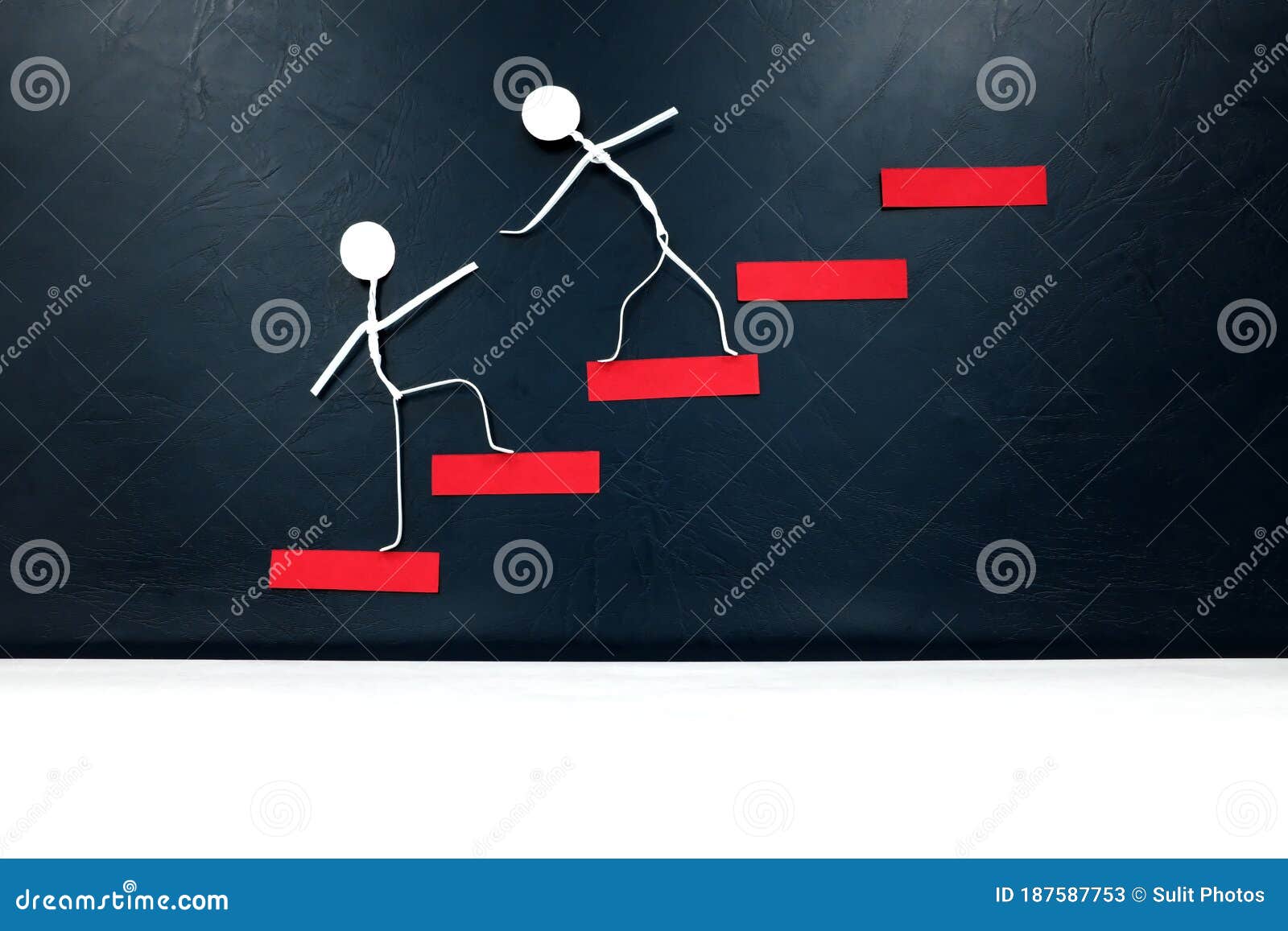 Helping Hand, Support And Teamwork Concept. Two Human Stick Figures ...
