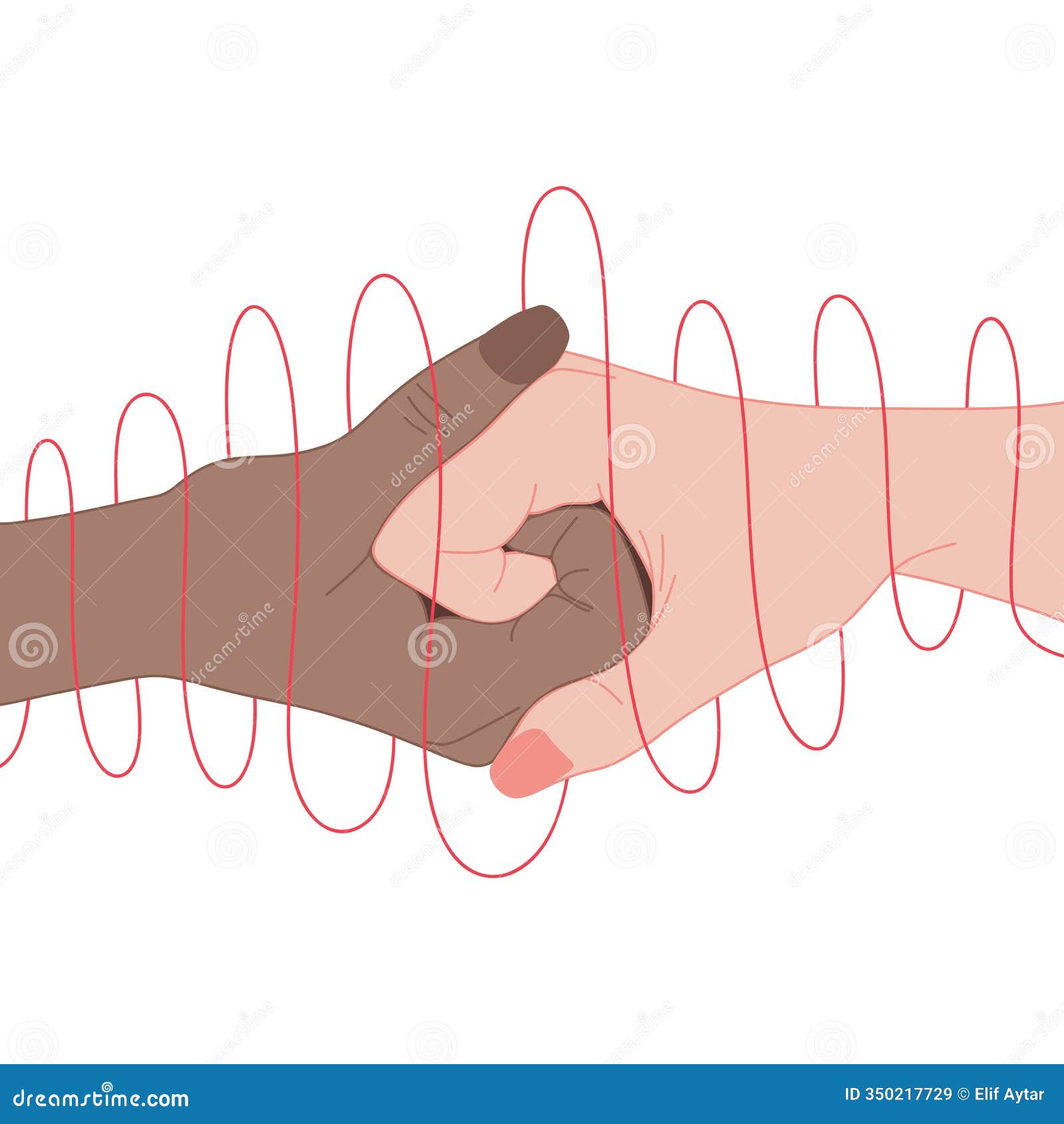 Helping Hand with Trapped in Red Tangled Strings. Gesture, Sign of Help ...